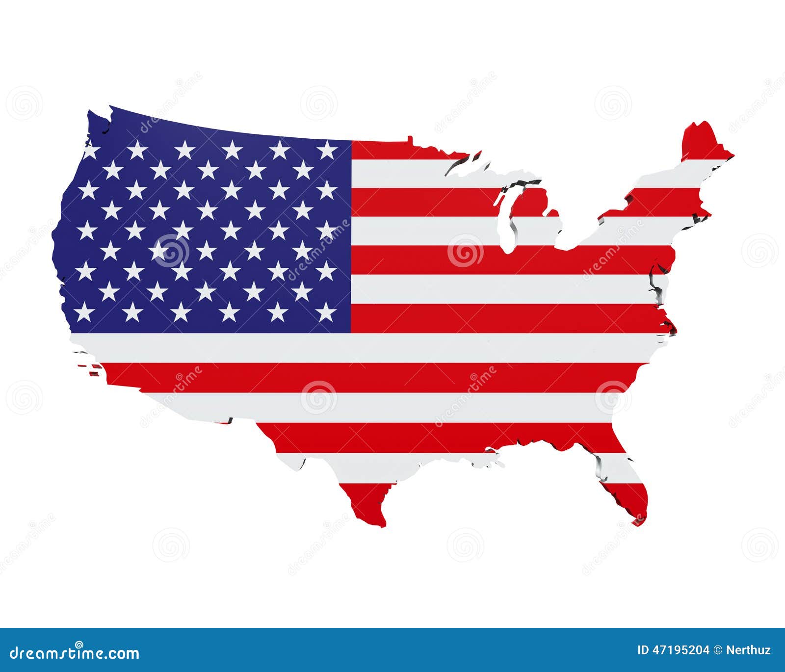 Map of the United States of America Stock Illustration - Illustration ...