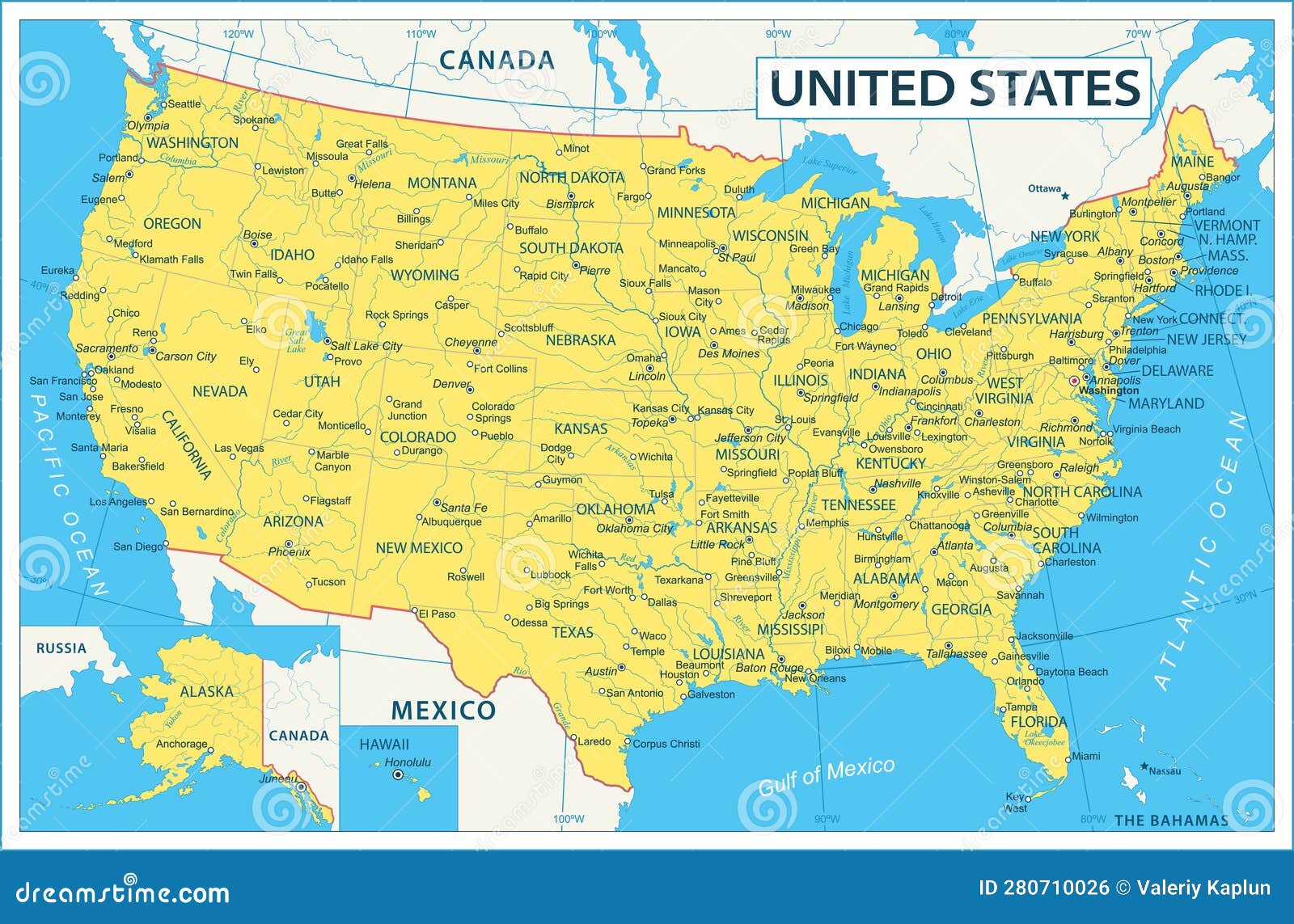 United States Map - Highly Detailed Vector Illustration Stock Vector ...