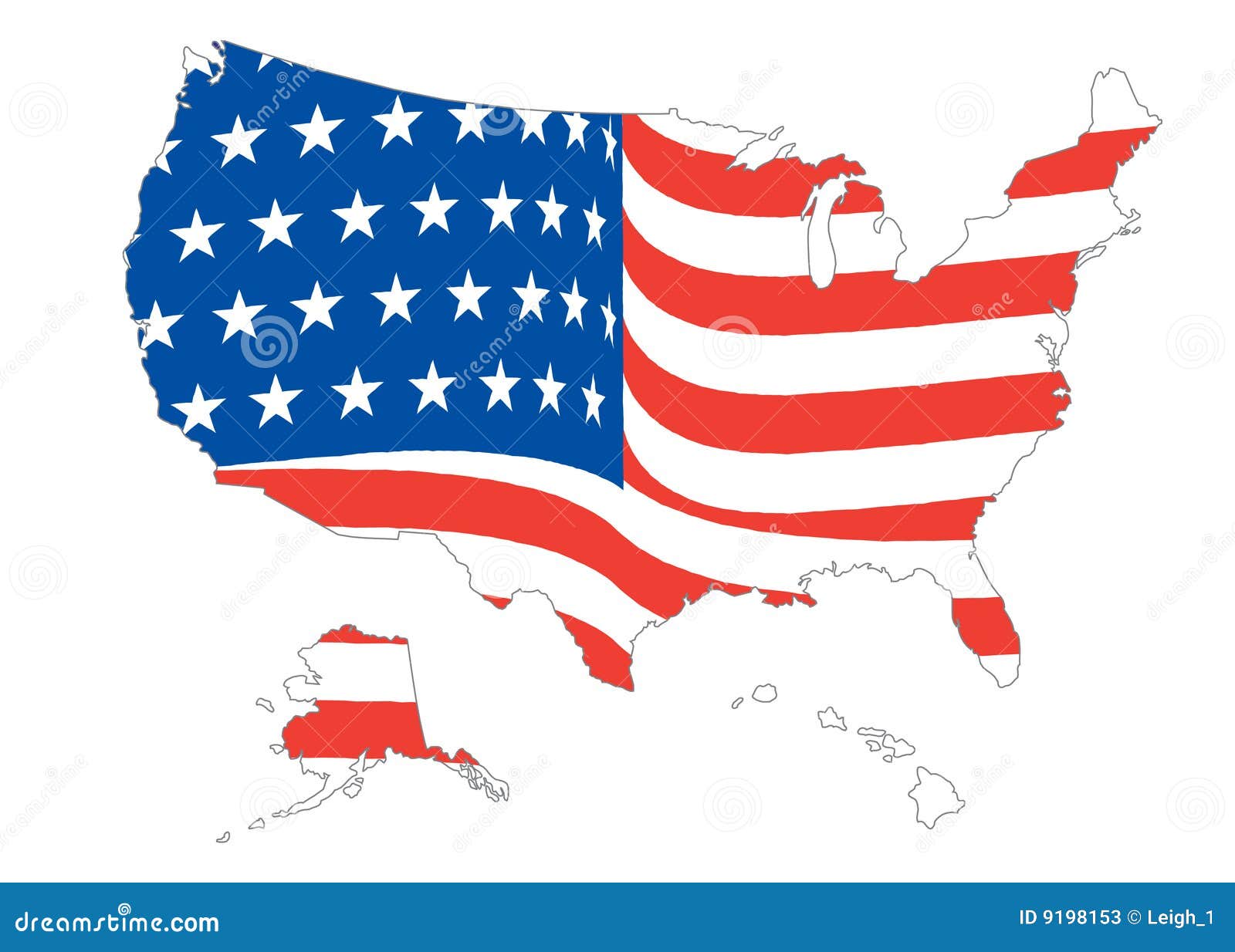 Map of US with flag stock vector. Illustration of abstract - 9198153