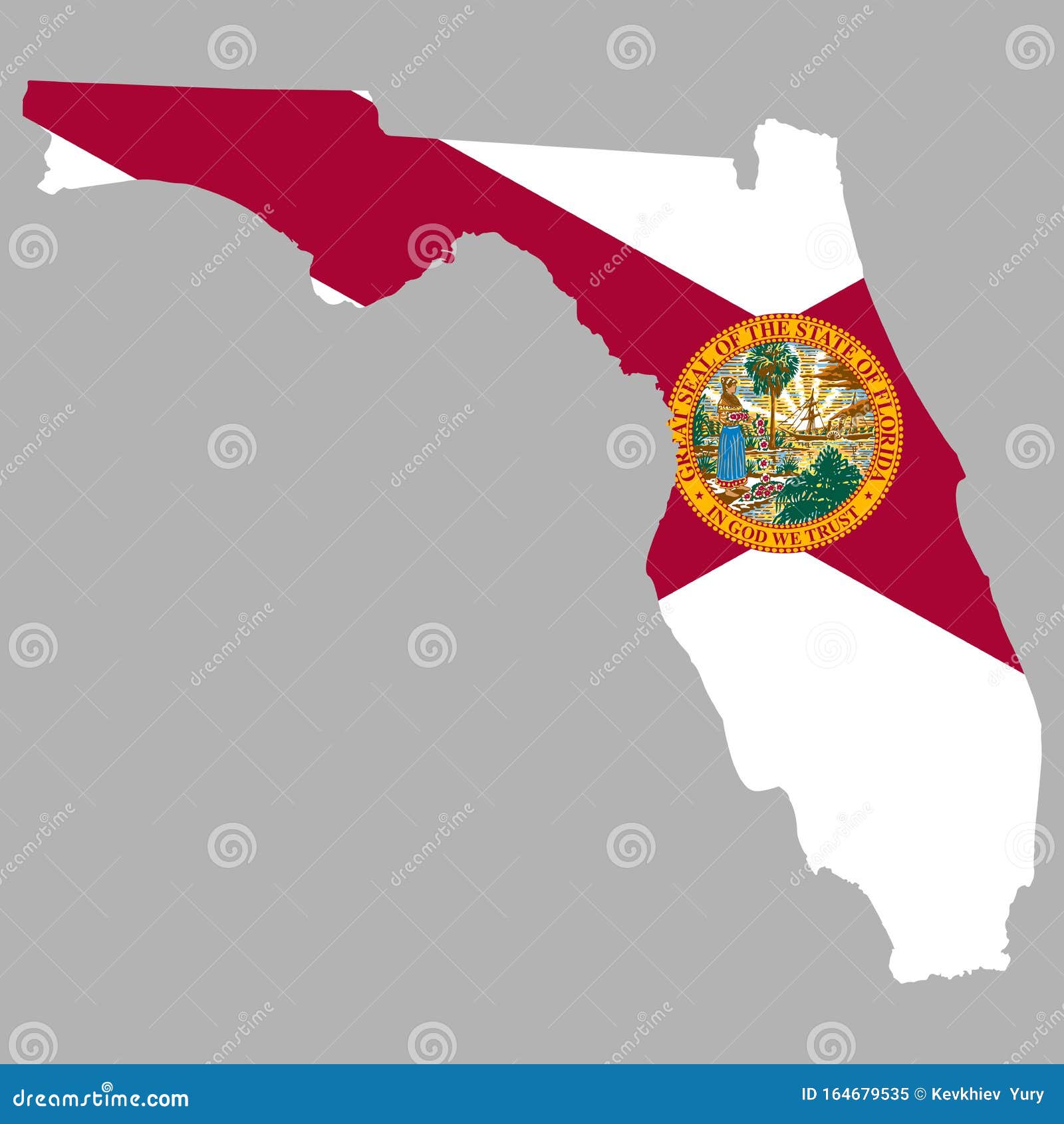 Map US State Florida Flag Vector Illustration Eps 10 Stock Vector ...