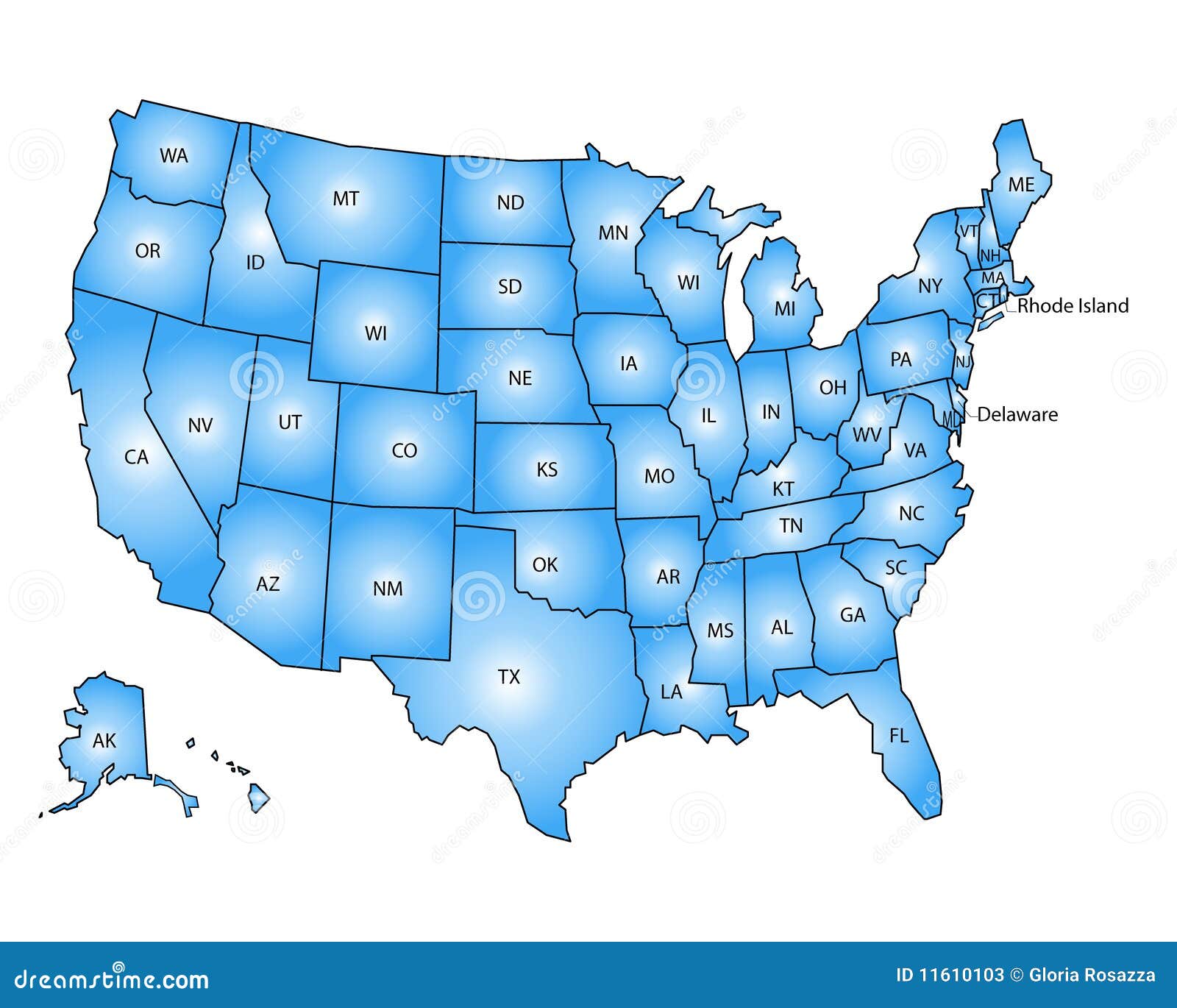 Map USA stock vector. Illustration of iowa, dakota, florida - 11610103