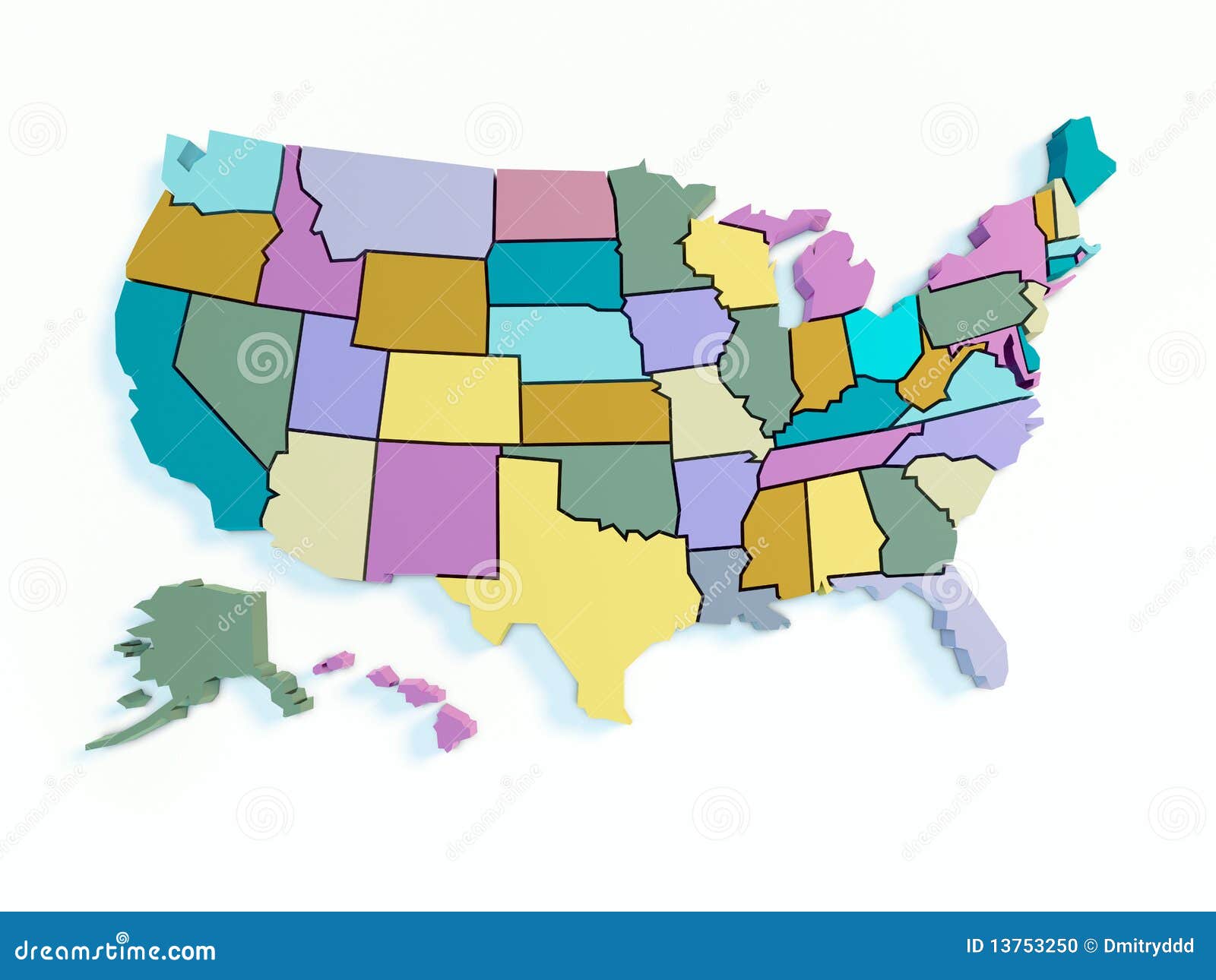 Map of USA stock illustration. Illustration of mainland - 13753250
