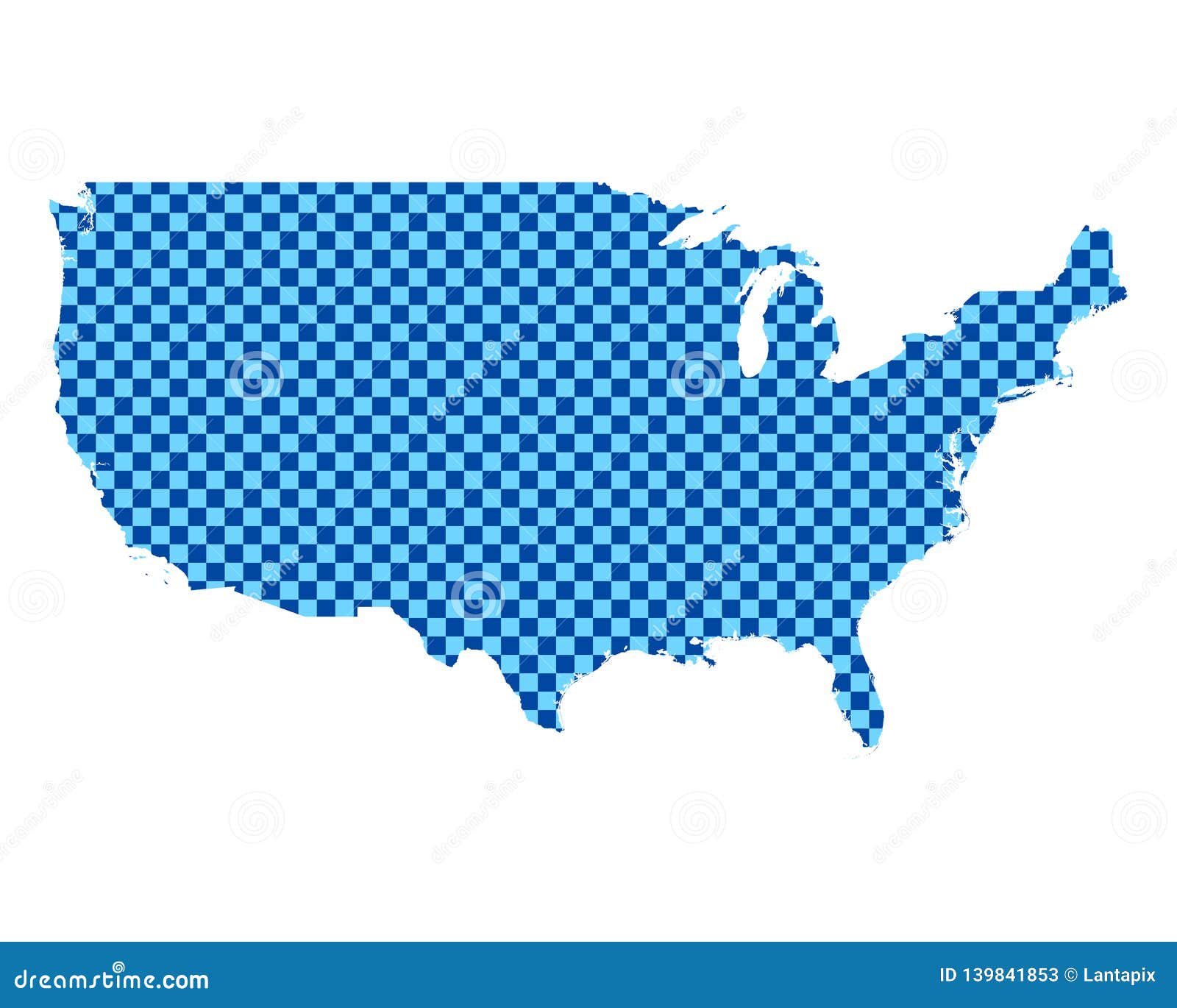 Map of the USA in Checkerboard Pattern Stock Vector - Illustration of ...