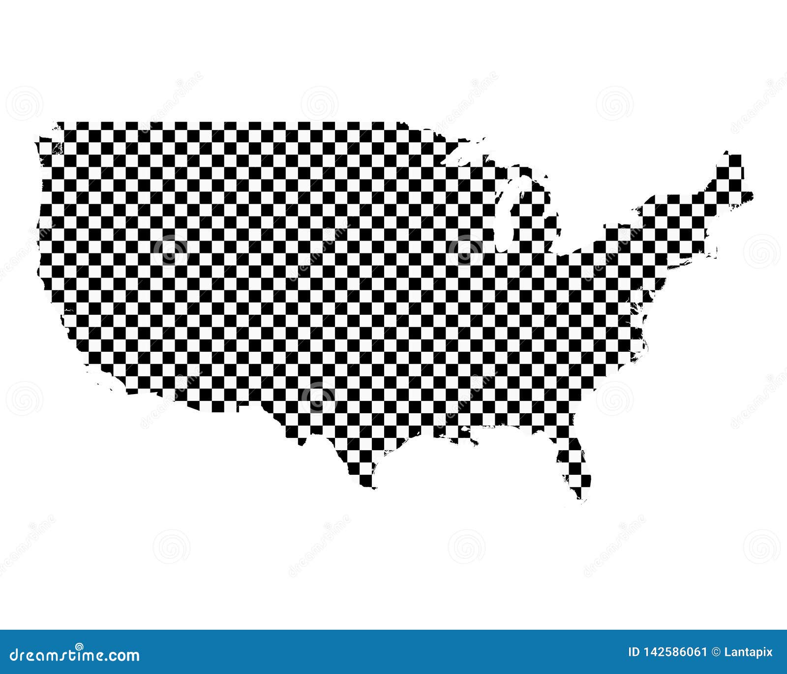 Map of the USA in Checkerboard Pattern Stock Vector - Illustration of ...