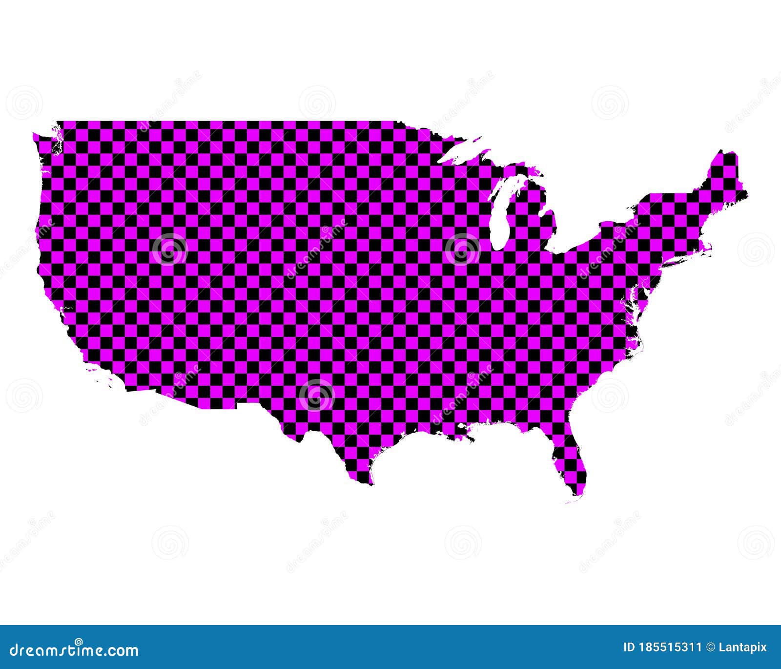 Map of the USA in Checkerboard Pattern Stock Vector - Illustration of ...