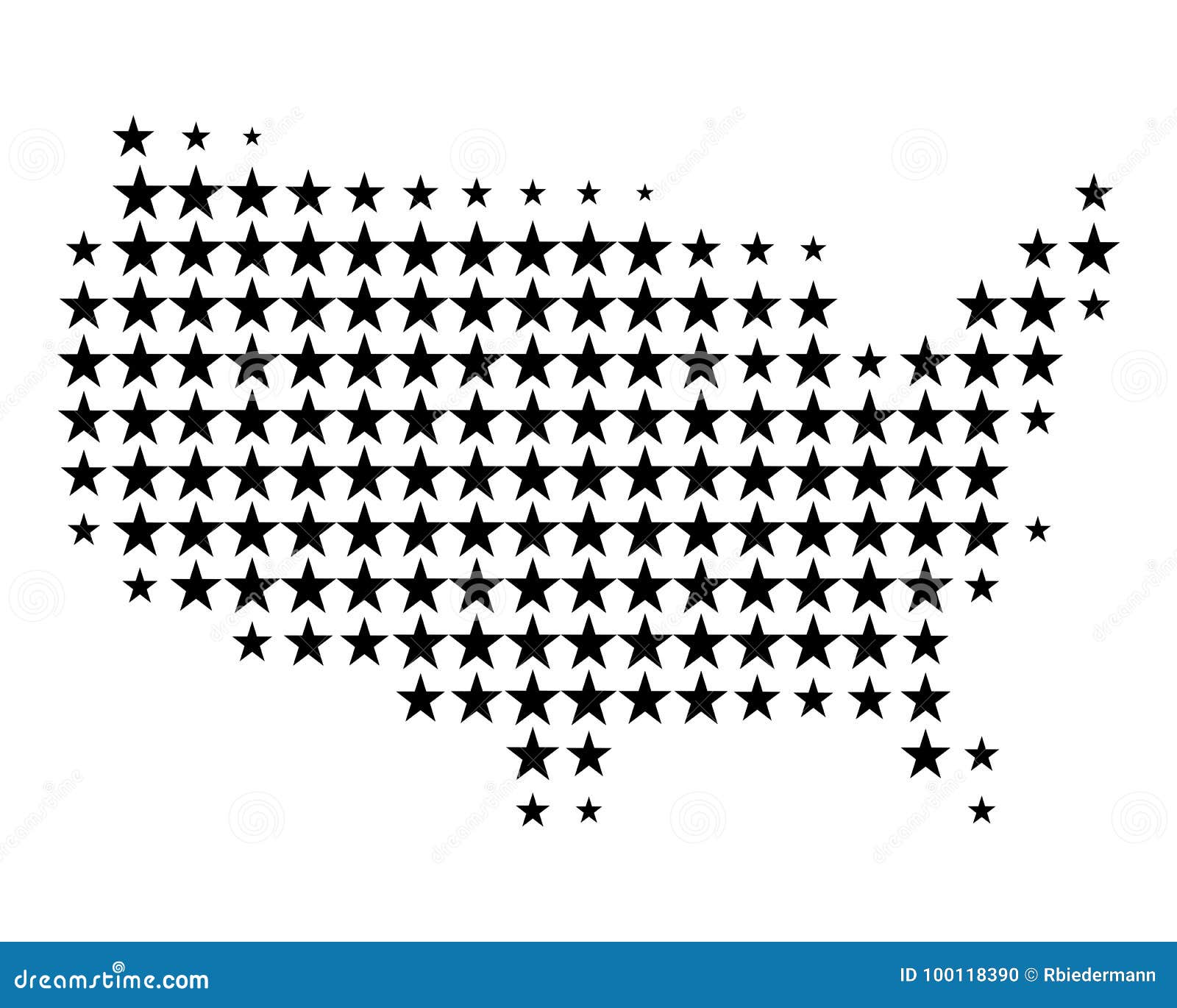 Map of USA stock vector. Illustration of stars, travel - 100118390