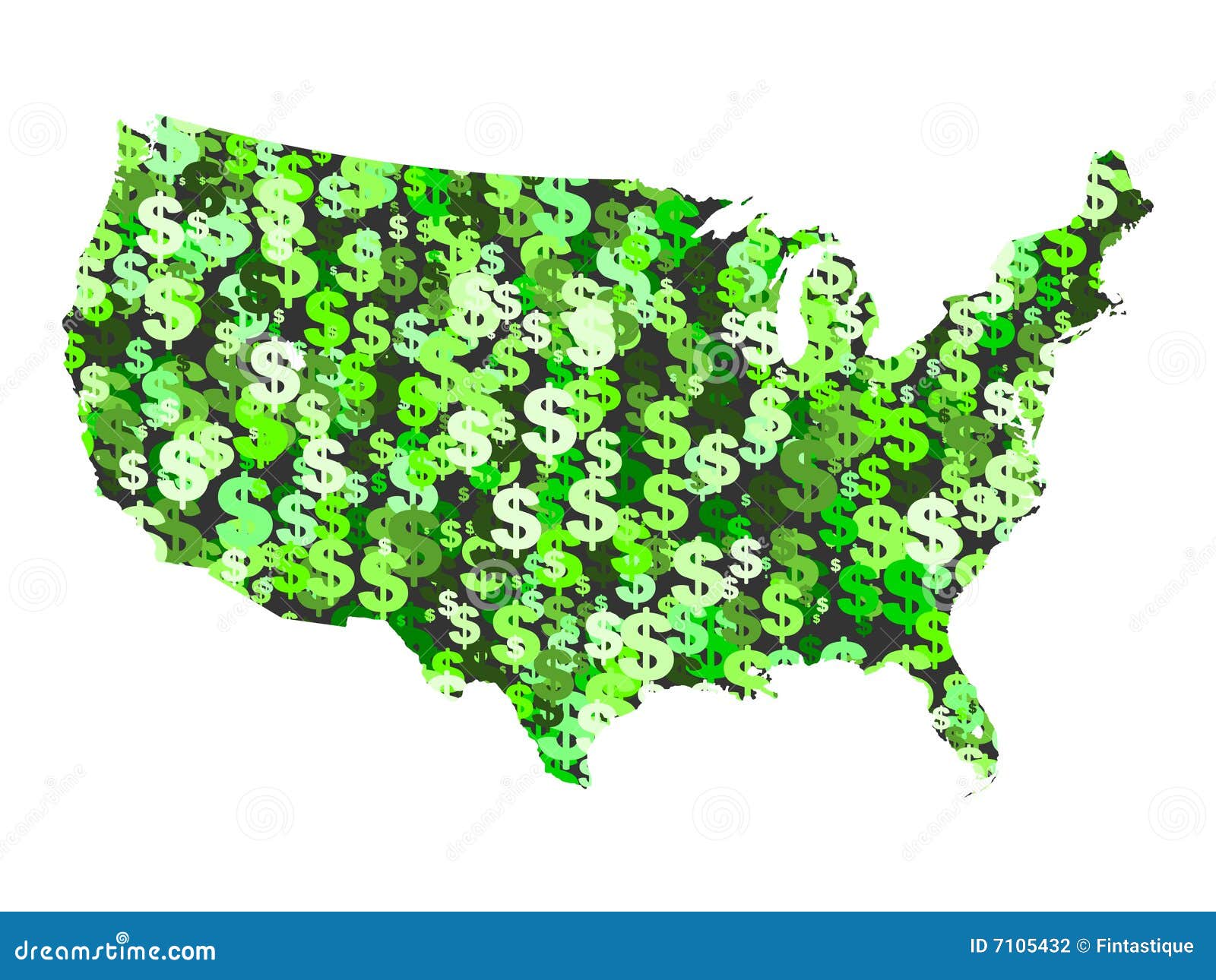 Map of USA with Dollar Symbols Stock Vector - Illustration of economy ...