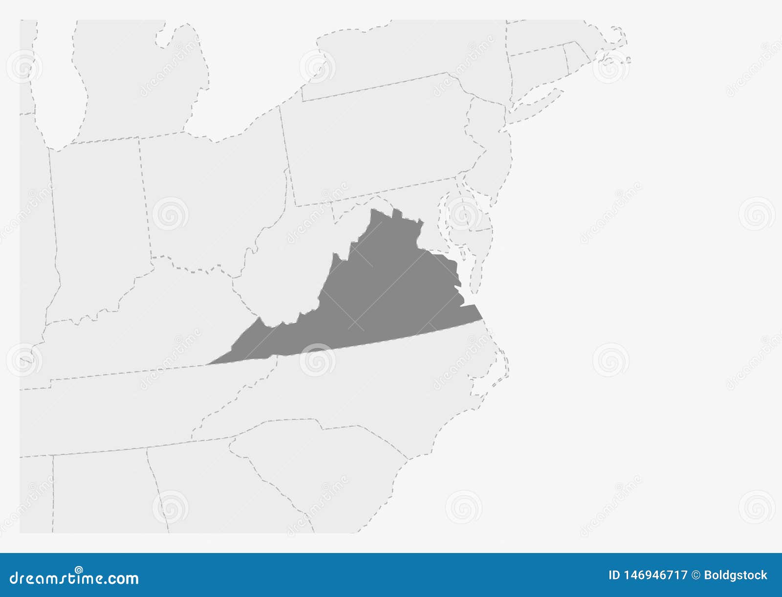 Map Of USA With Highlighted Virginia State Map Cartoon Vector ...