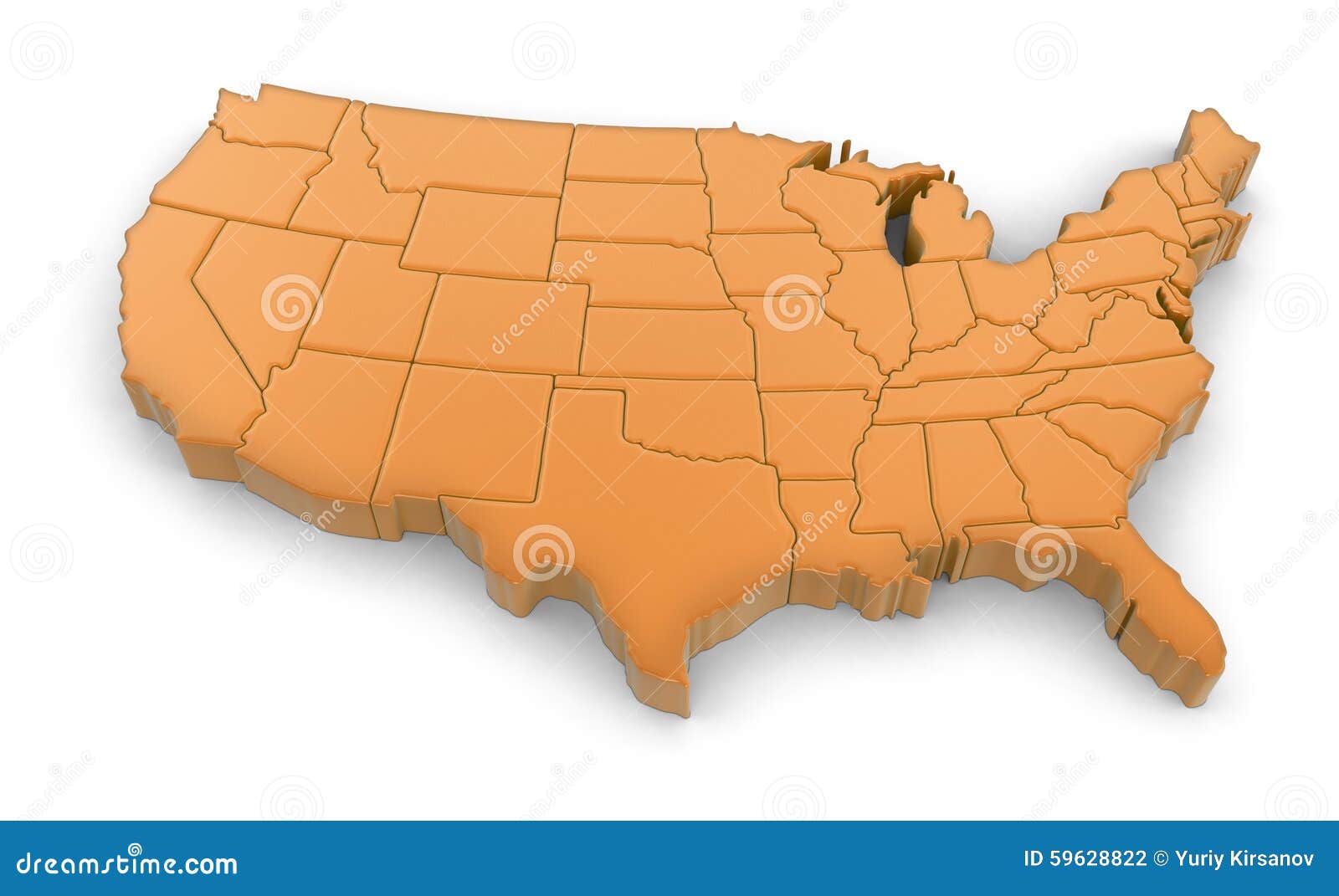 Map of USA stock illustration. Illustration of cutout - 59628822