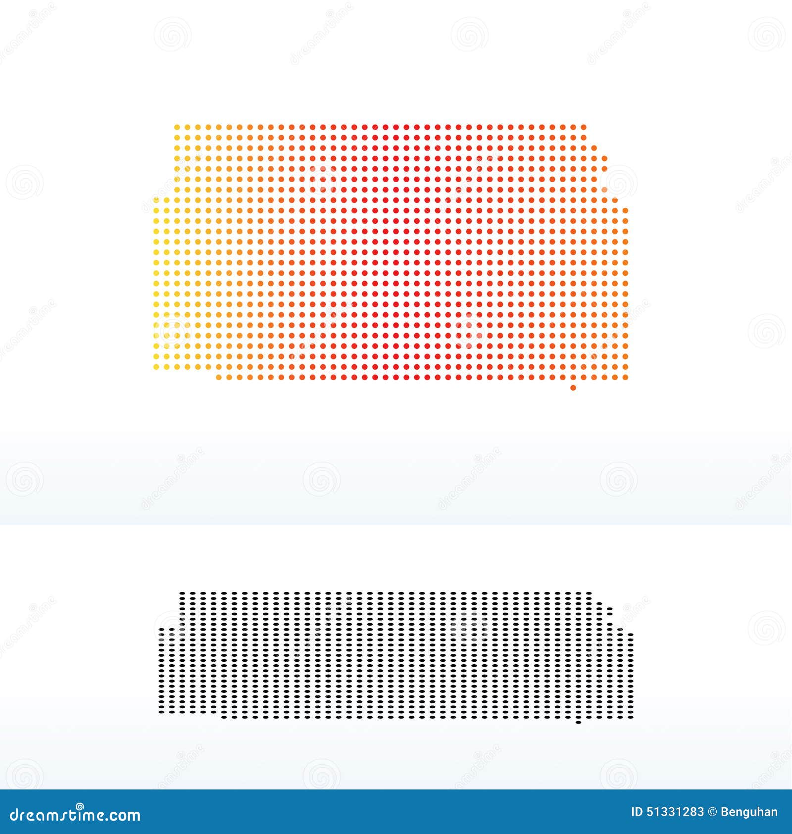 Map of USA Kansas State with Dot Pattern Stock Vector - Illustration of ...
