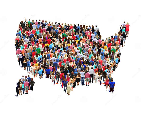 Map of USA with People Isolated Editorial Stock Photo - Image of ...