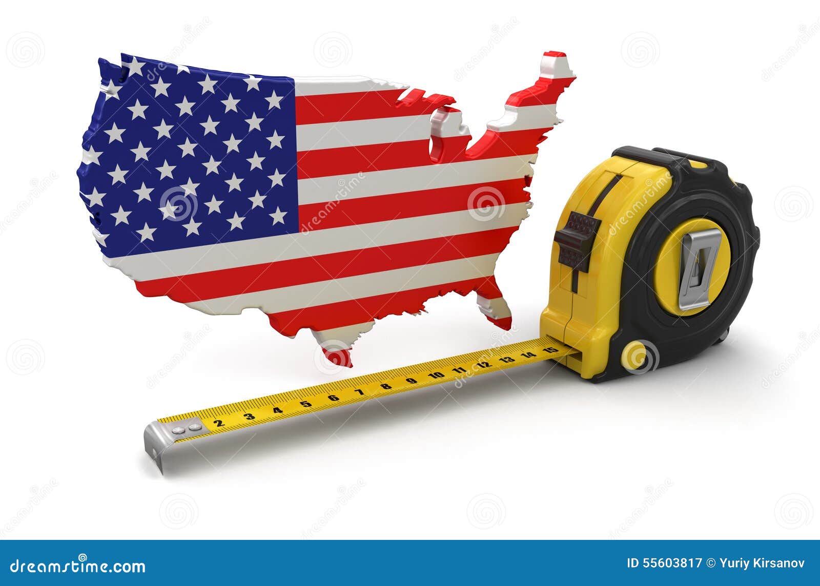 Map of USA with Ruler (clipping Path Included) Stock Illustration ...
