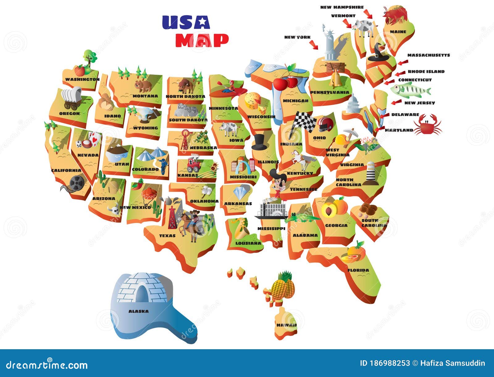Map of Usa. Vector Illustration Decorative Design Stock Vector ...