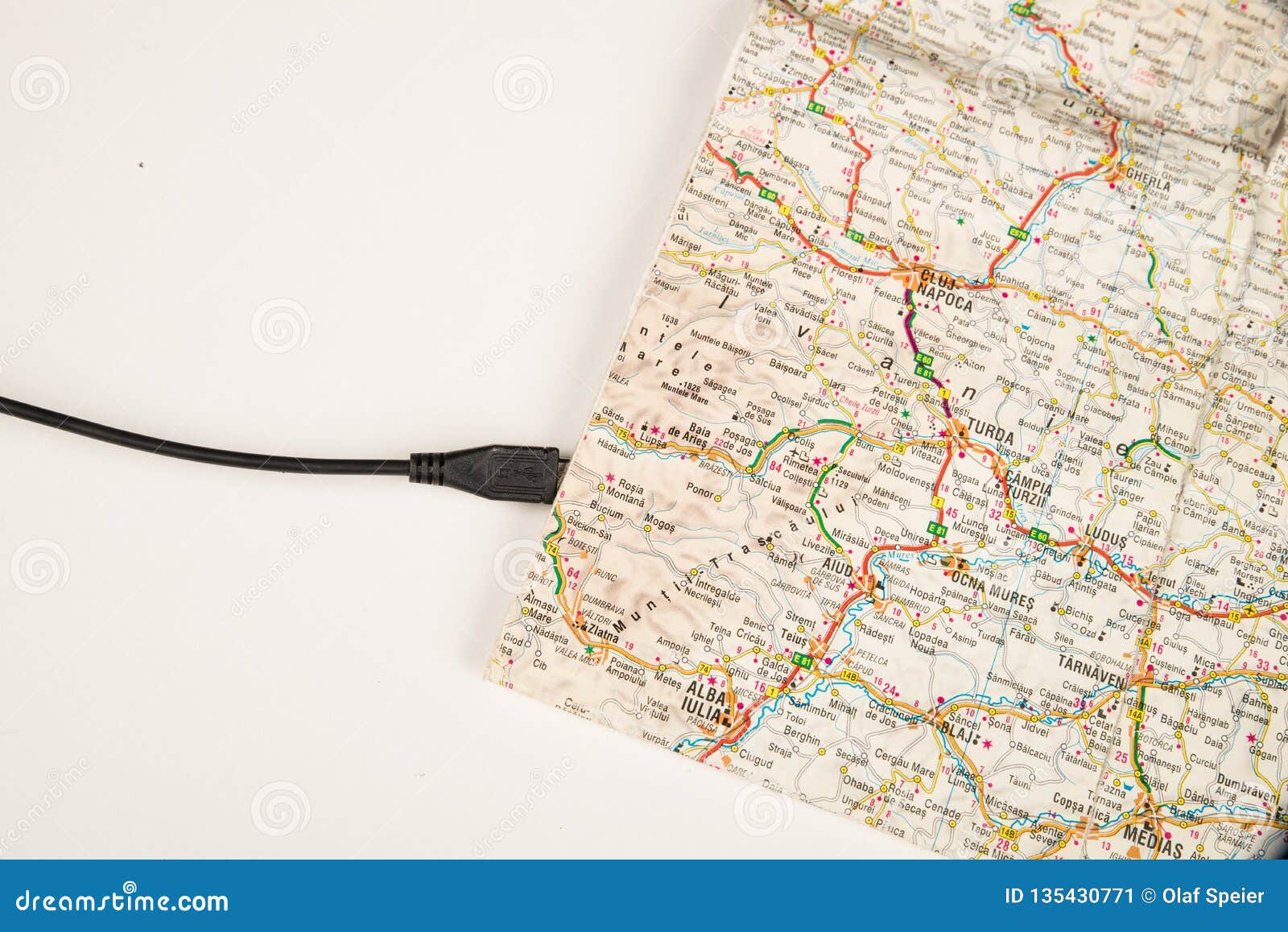 Map with USB cable stock image. Image of format, comparison - 135430771
