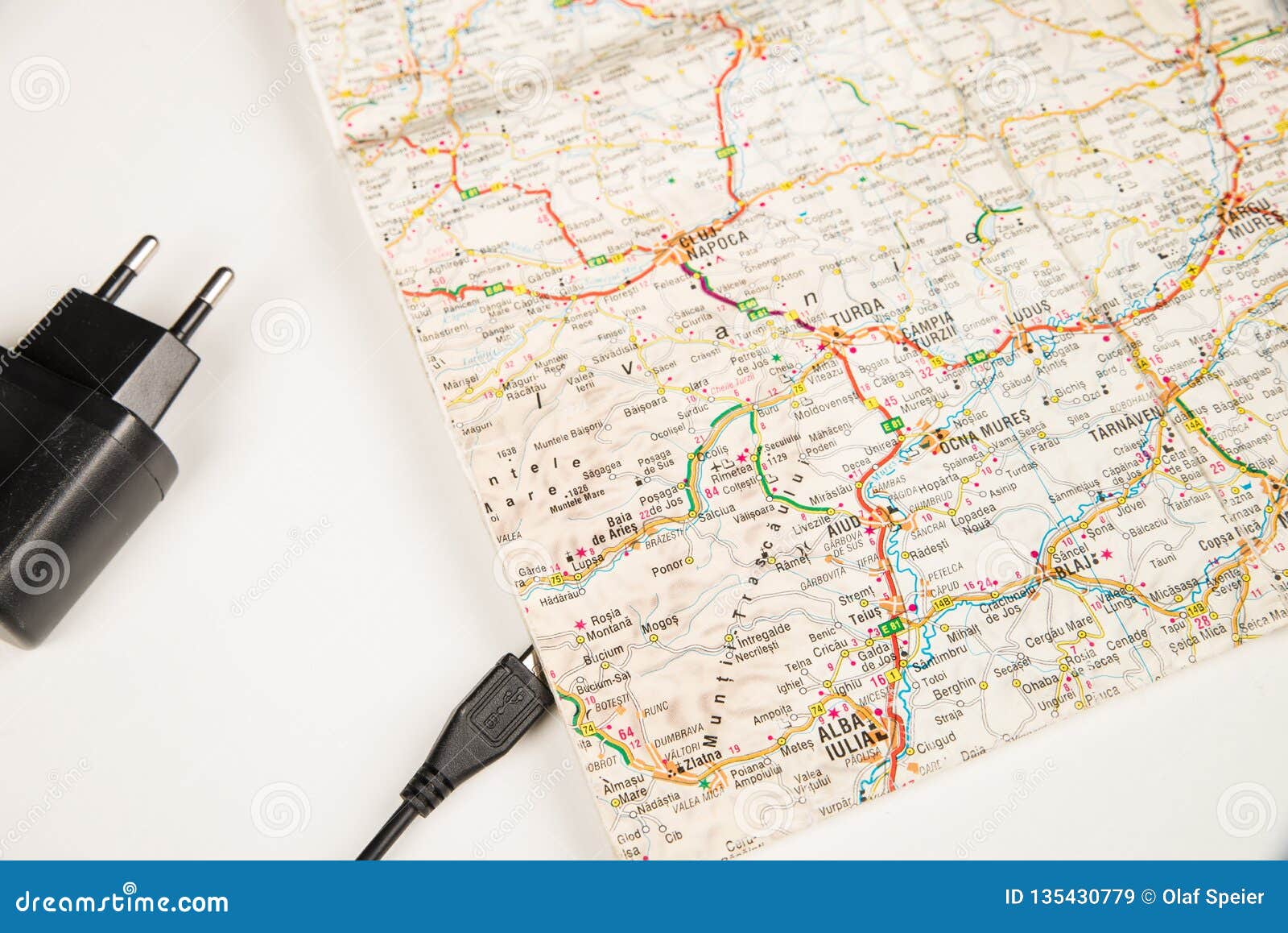 Map with USB cable stock image. Image of shot, concept - 135430779