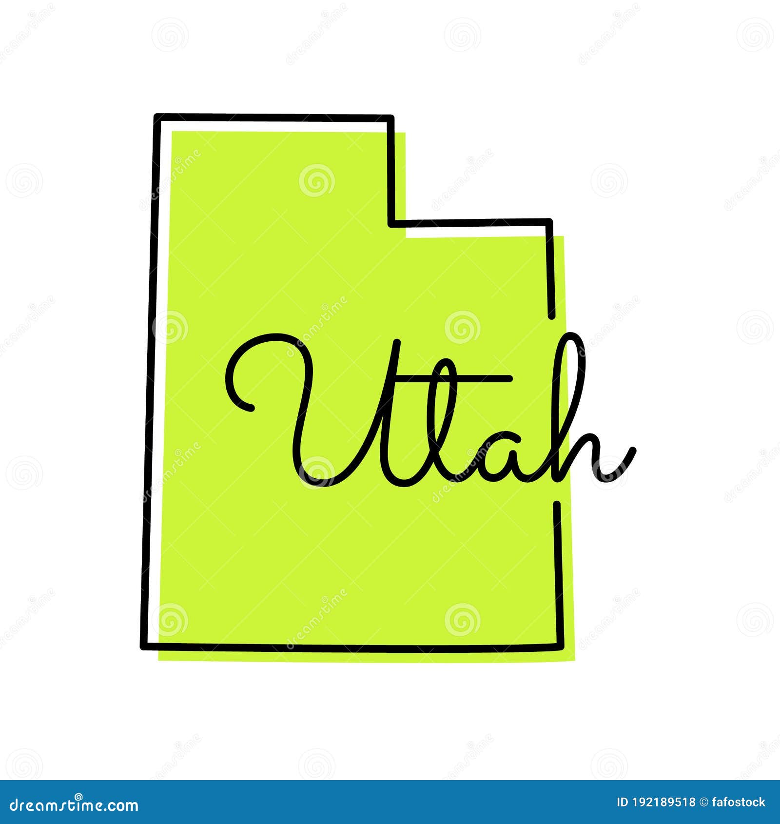 Utah Vector Silhouette. Nickname Beehive State. Hand-drawn Illustration ...
