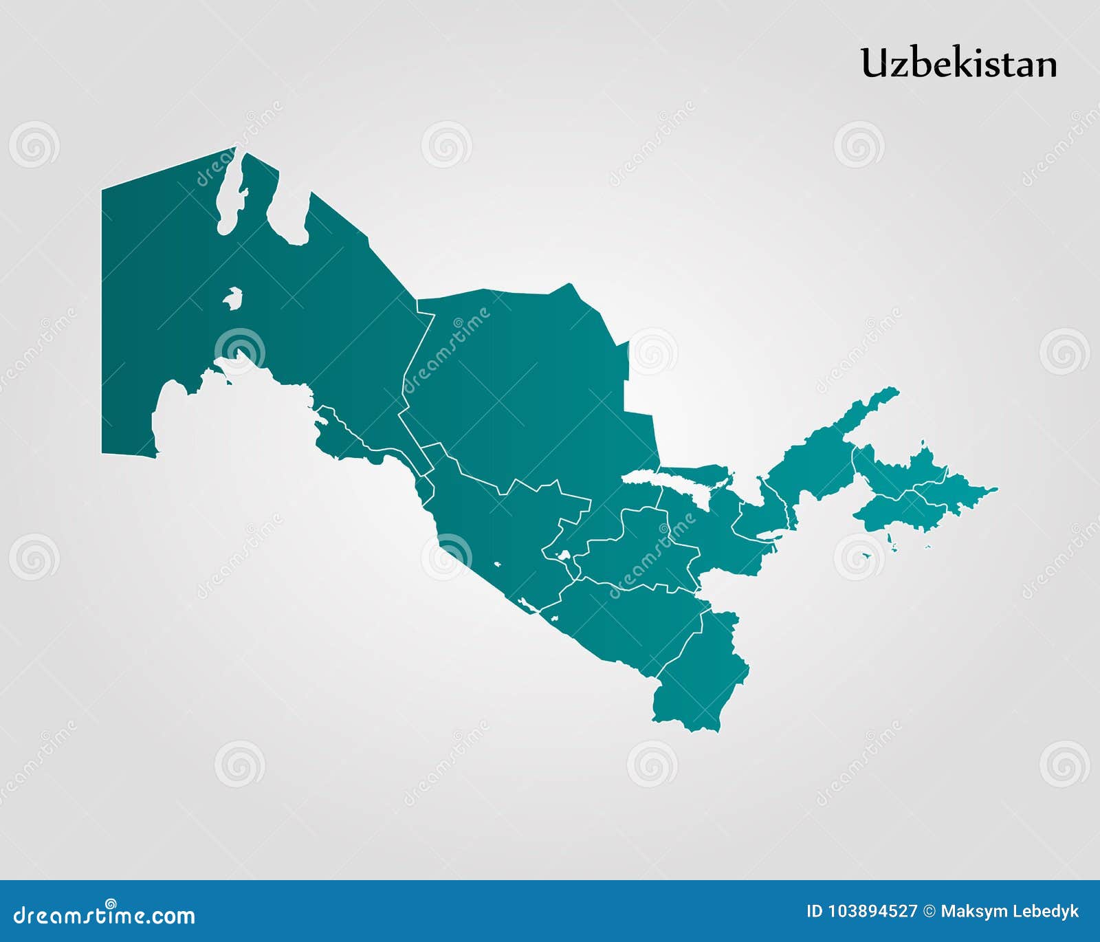 Map of Uzbekistan stock illustration. Illustration of city - 103894527