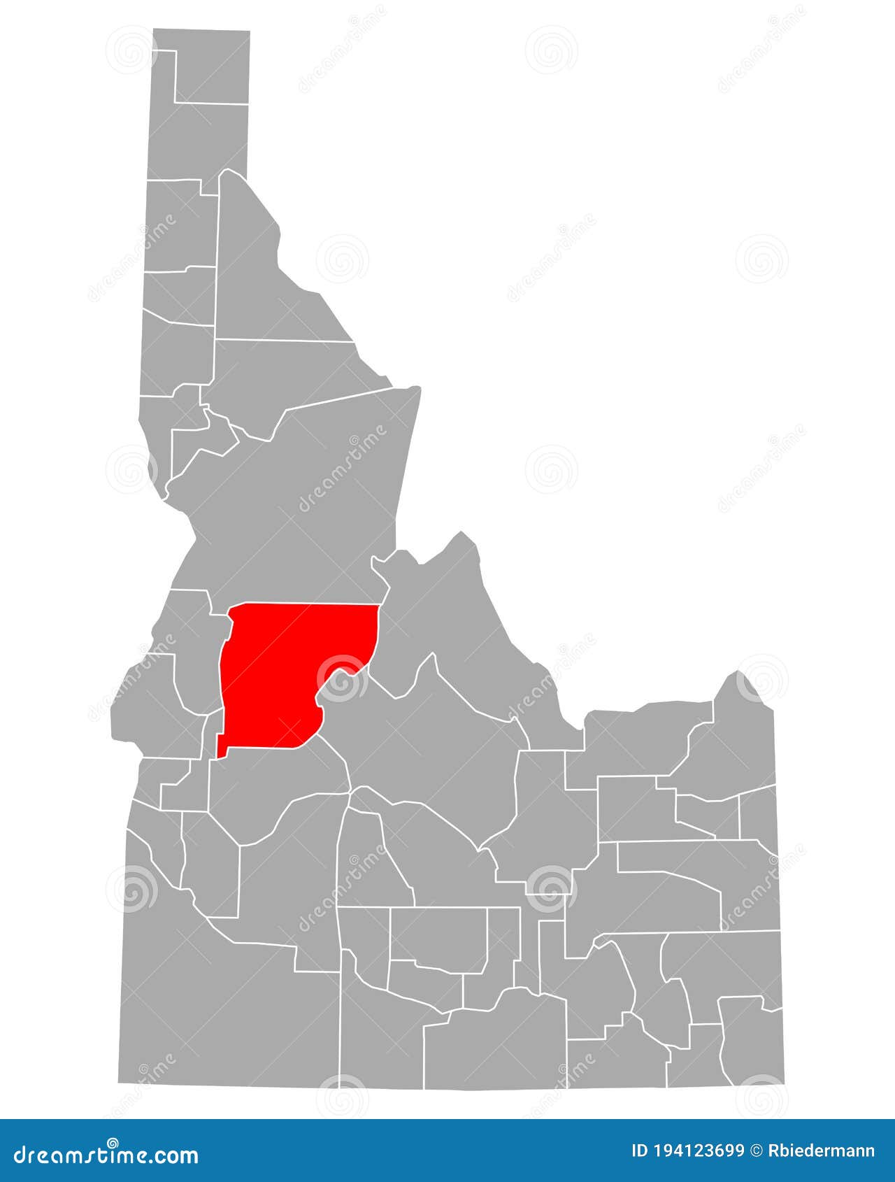 Map of Valley in Idaho stock vector. Illustration of locator - 194123699