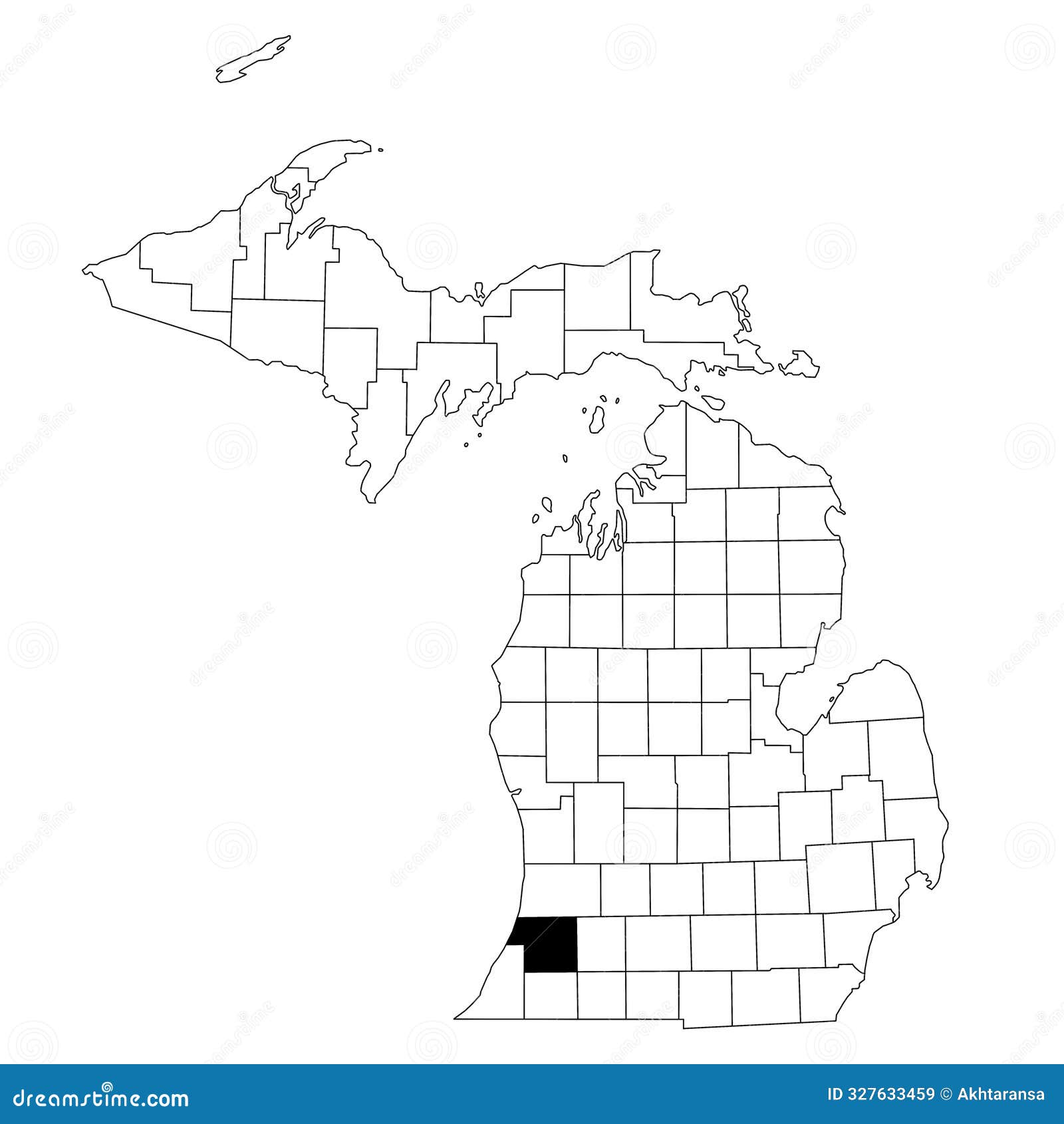 Map Of Van Buren County In Tennessee State On White Background. Single ...