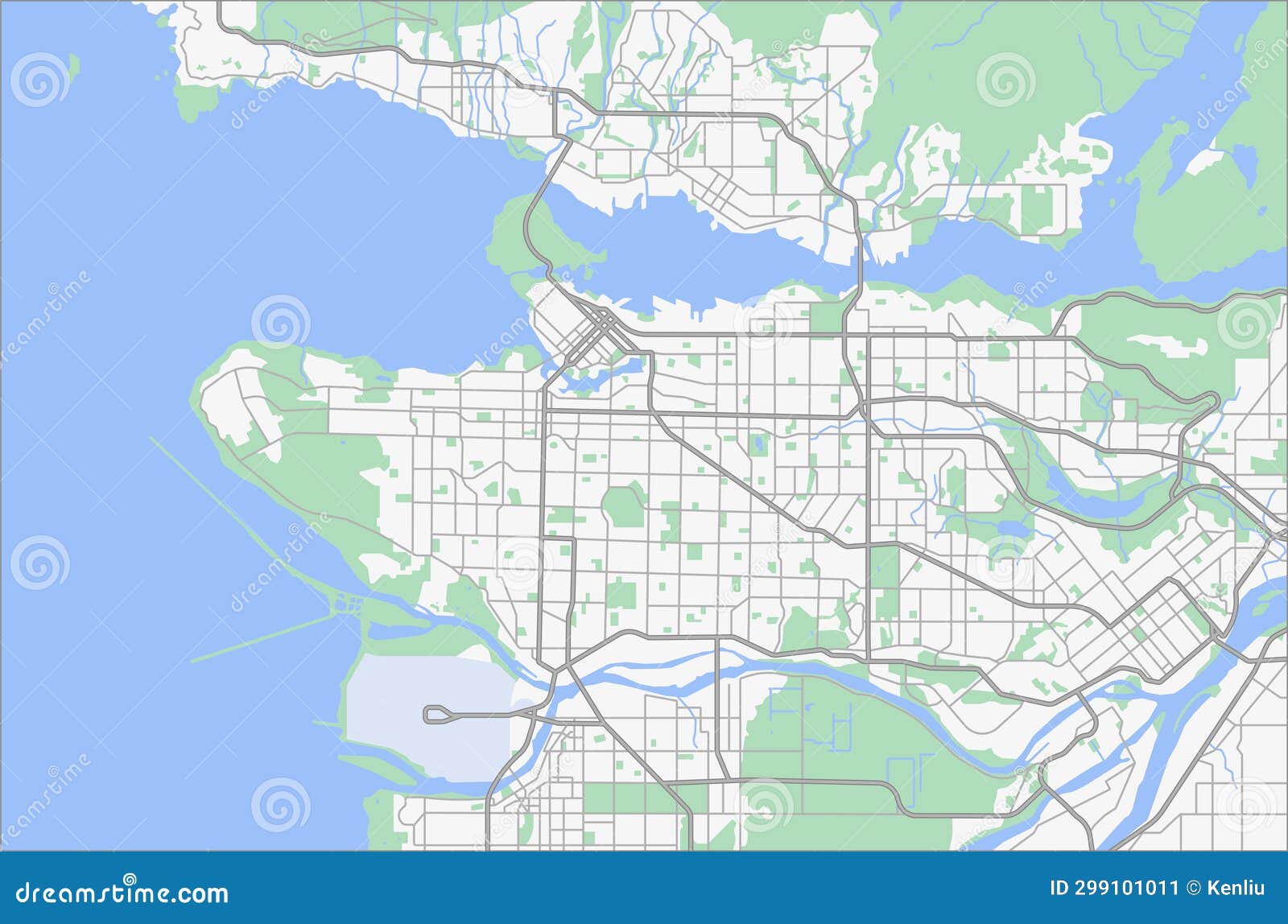 Map of Vancouver,Canada stock illustration. Illustration of america ...
