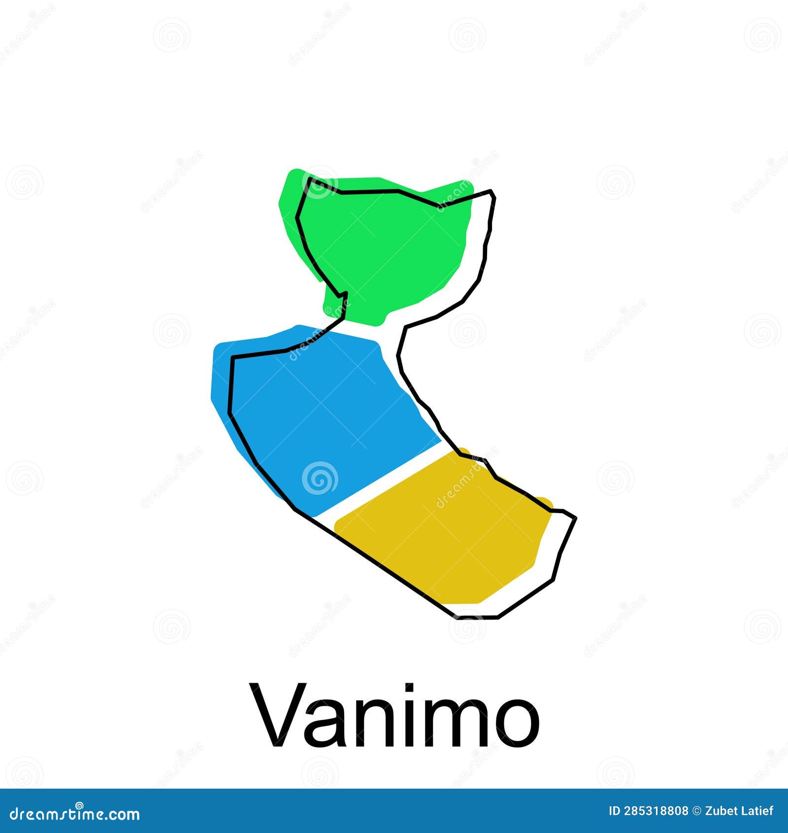 Map of Vanimo Vector Design Template, National Borders and Important ...