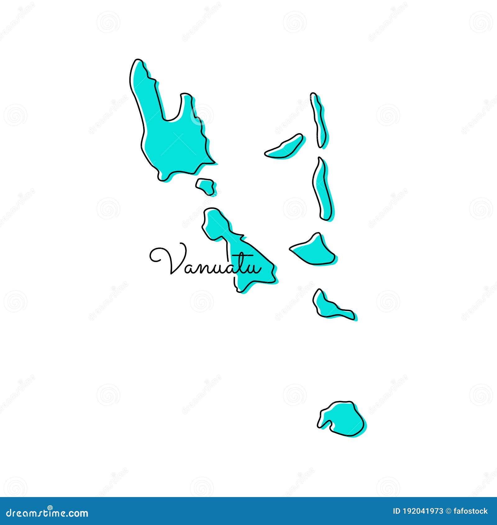 Vanuatu Editable Outline Map. Vector Illustration | CartoonDealer.com ...