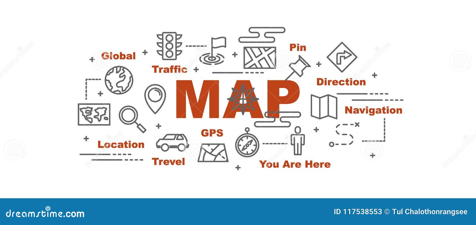 Map vector banner stock vector. Illustration of world - 117538553