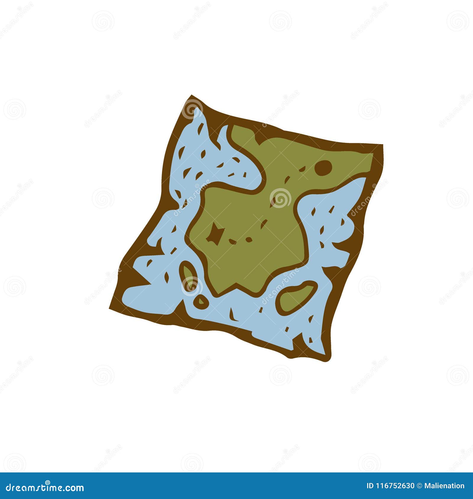 Map Vector Icon. Hand Drawn Print. Sticker Design. Stock Vector ...