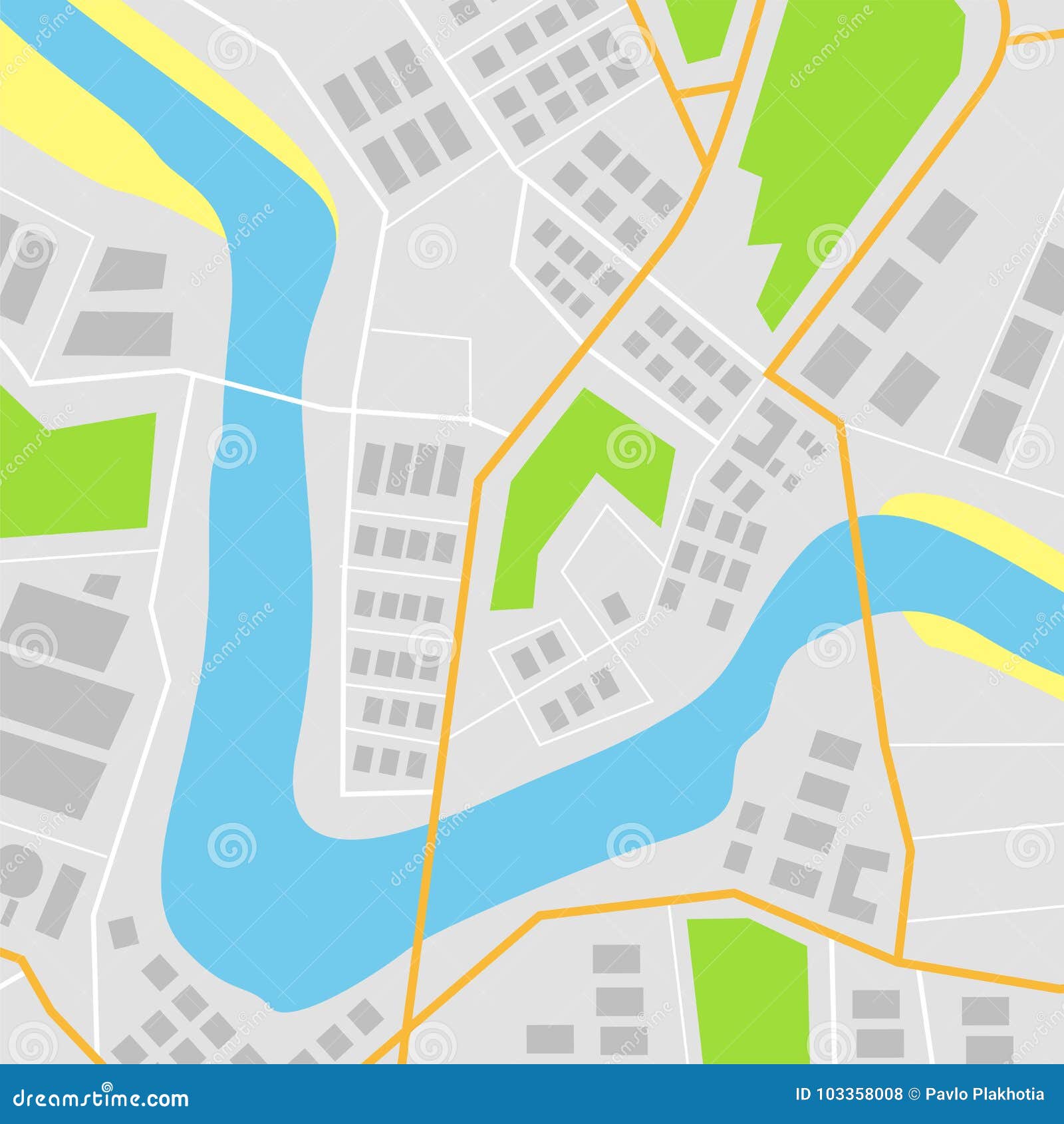 Map vector illustration stock vector. Illustration of river - 103358008