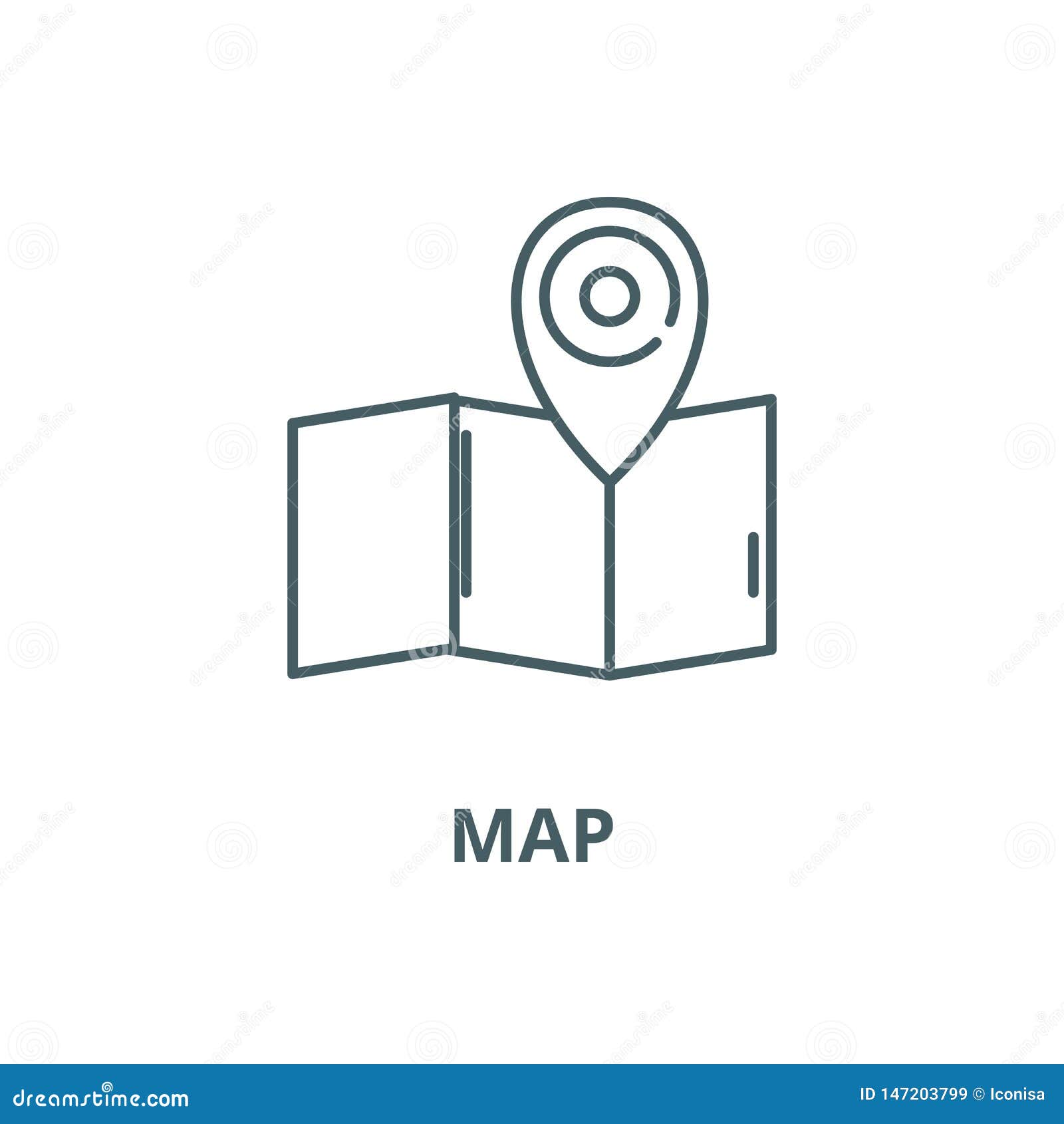 Map Vector Line Icon, Linear Concept, Outline Sign, Symbol Stock Vector ...