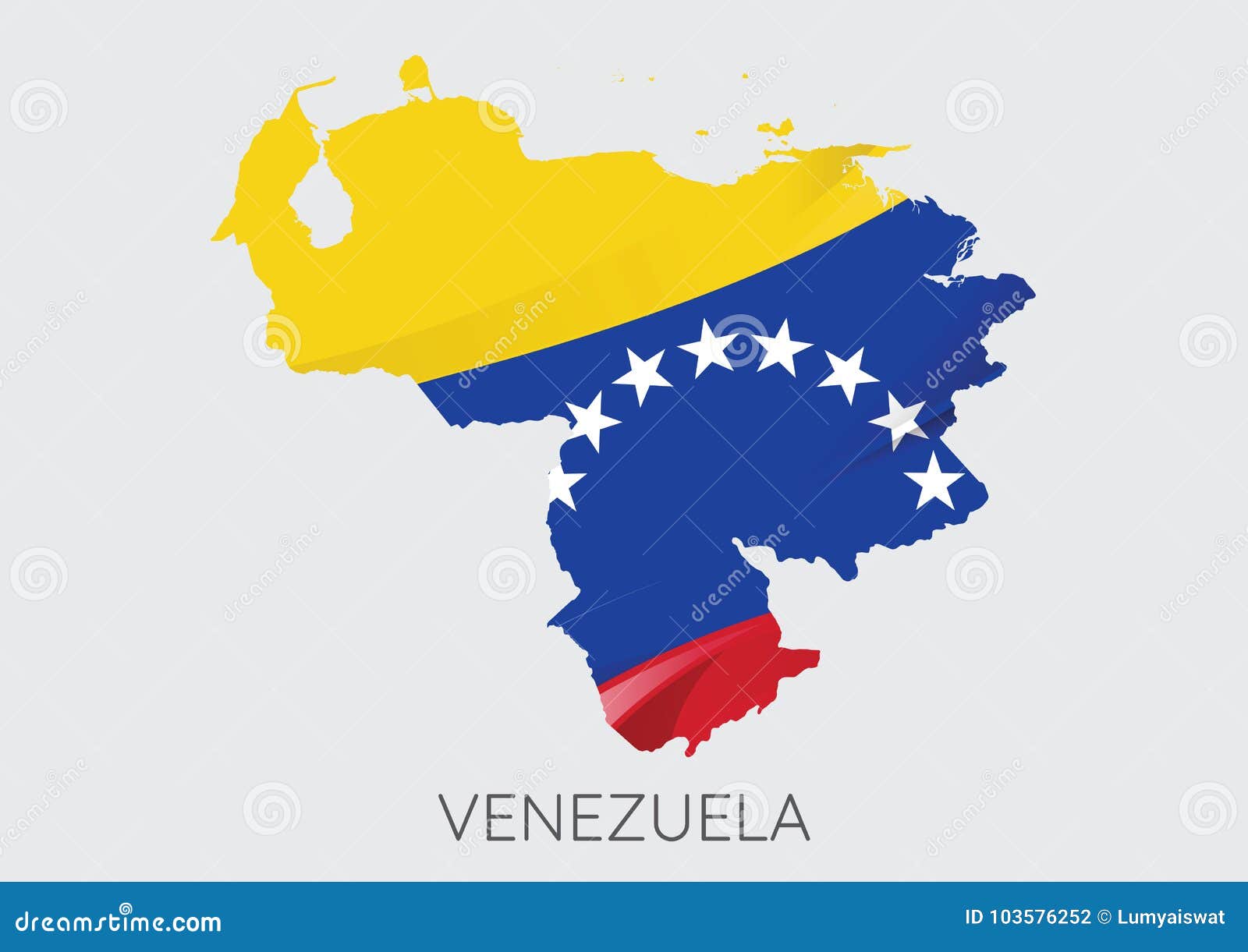 Map of Venezuela with Flag As Texture Stock Vector - Illustration of ...