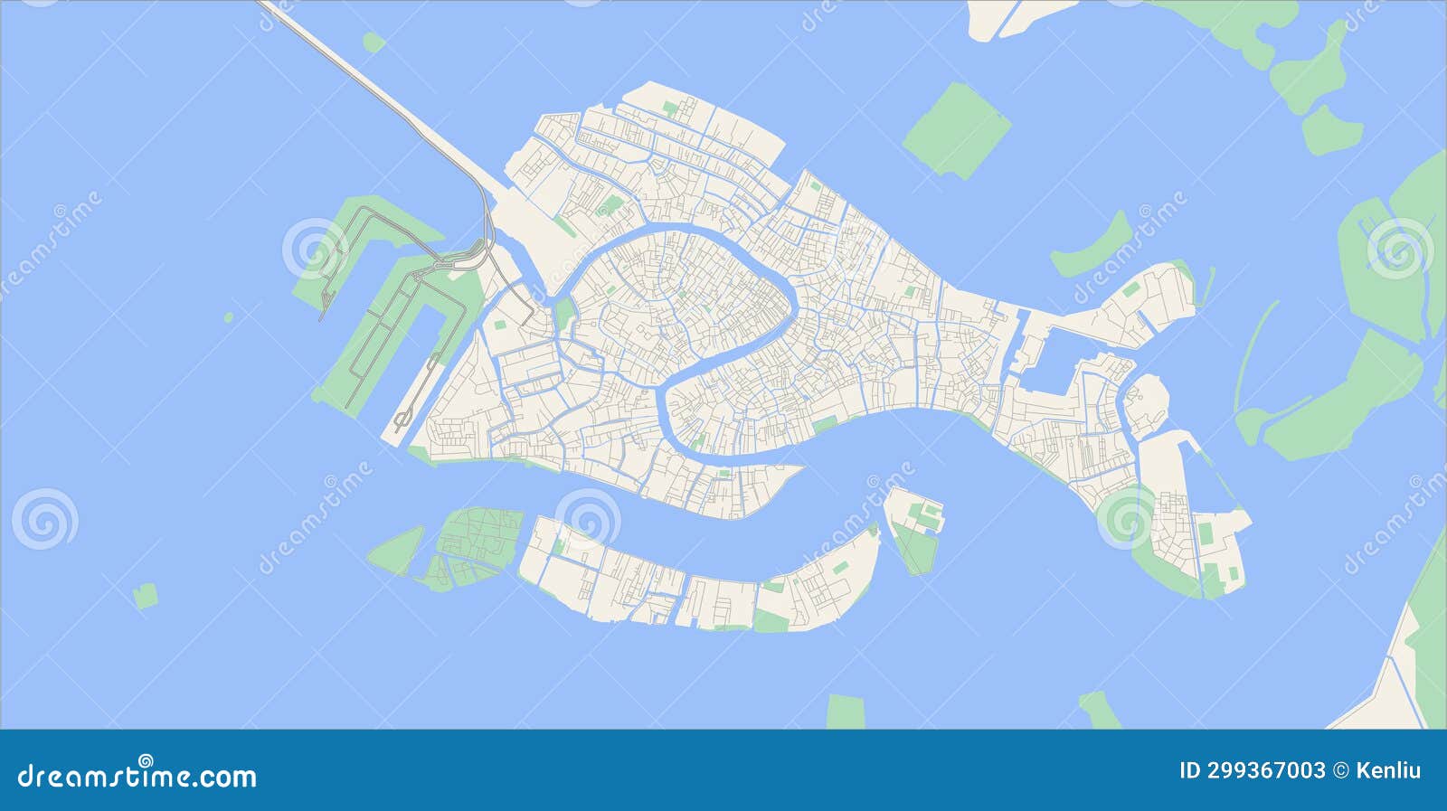 Map of Venice,Italy stock illustration. Illustration of oceans - 299367003