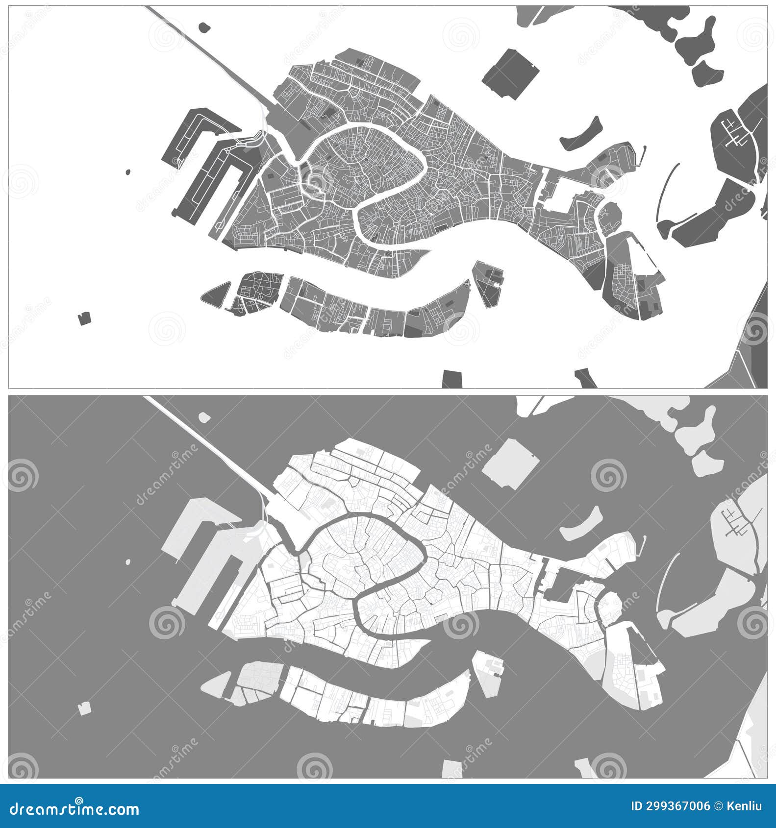 Venice italy blank map
