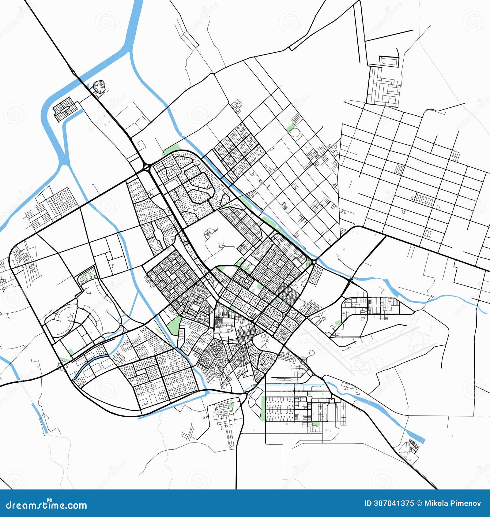 Map of the city of Tabuk. stock illustration. Illustration of text ...