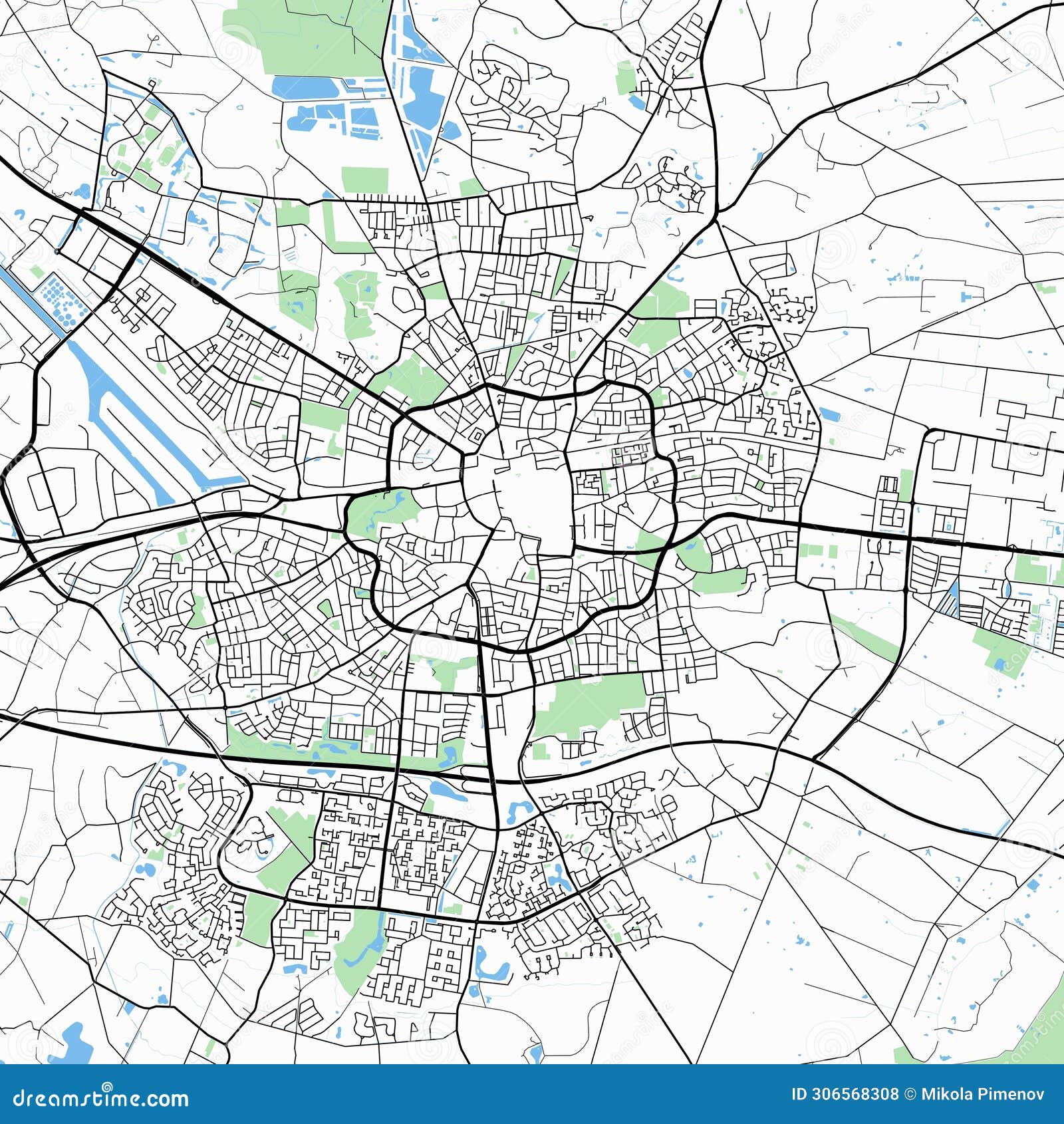 The Enschede map. stock illustration. Illustration of plan - 306568308