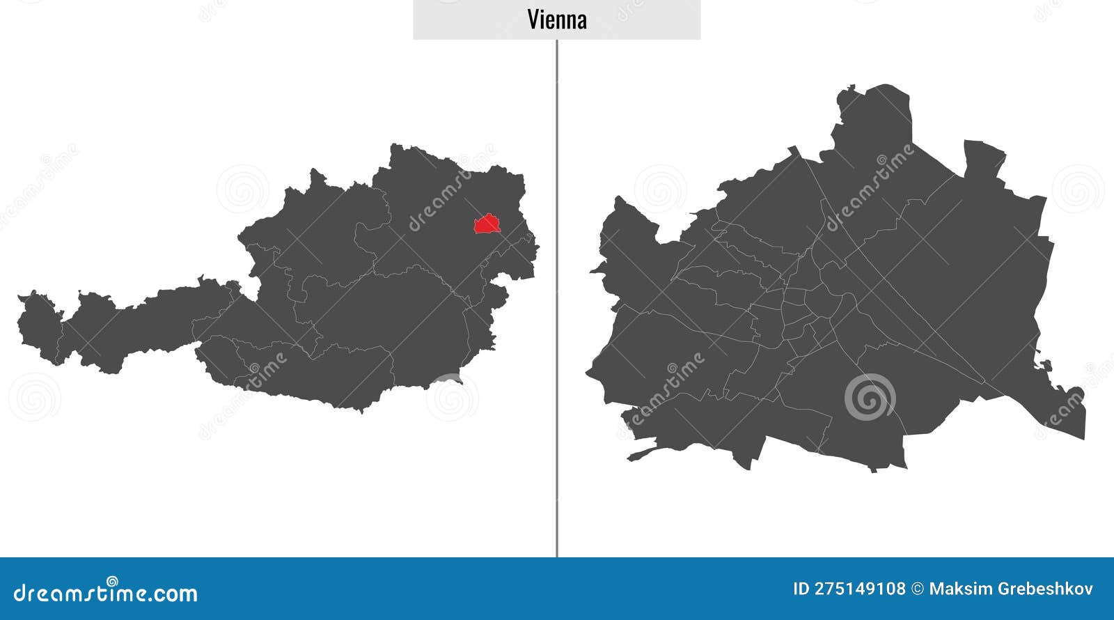 Vienna Map. State And District Map Of Vienna. Political Map Of Vienna ...