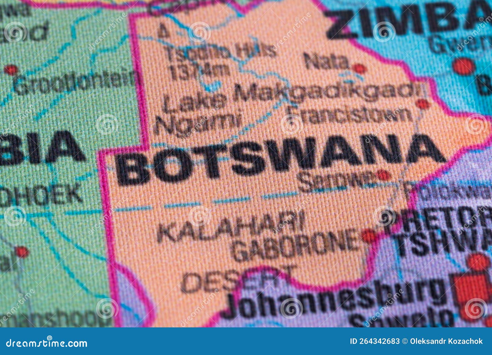 Map View of Botswana on a Geographical Globe. Stock Image - Image of ...