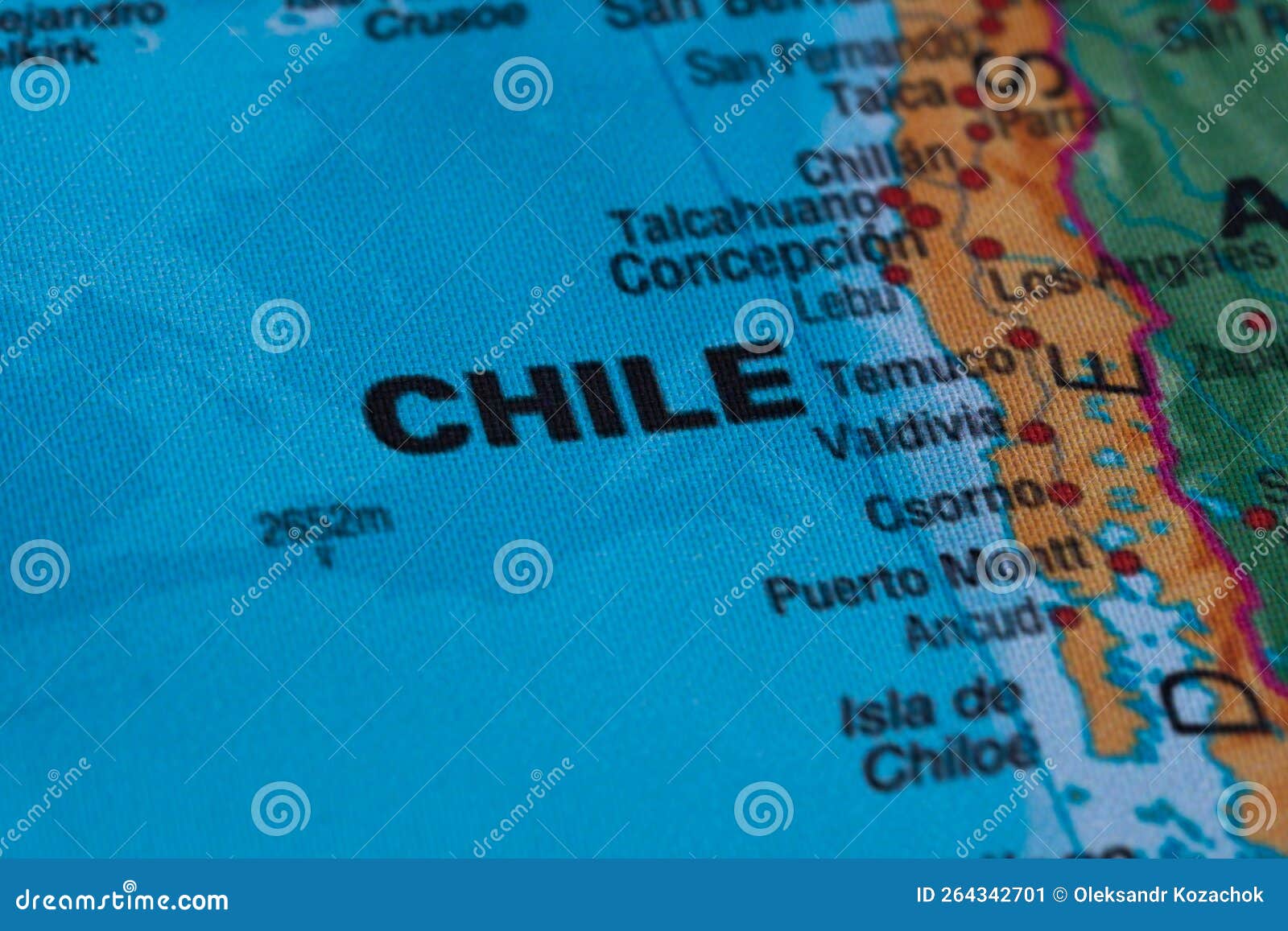 Map View of Chile on a Geographical Globe. Stock Image - Image of ...