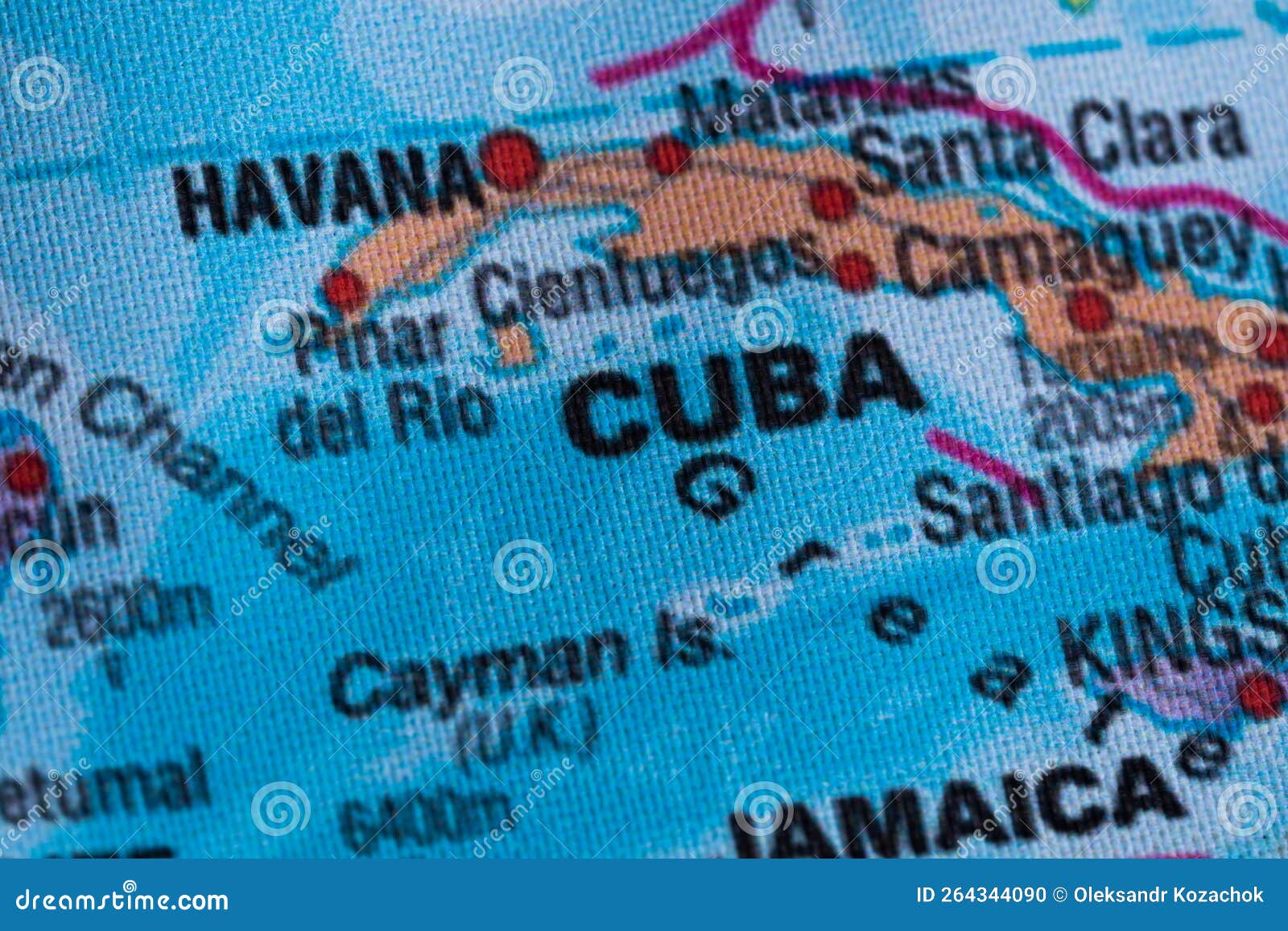 Map View of Cuba on a Geographical Globe. Stock Photo - Image of ...