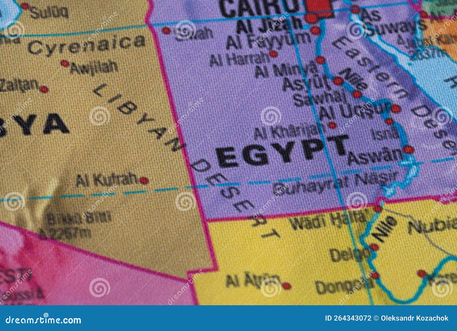 Map View of Egypt on a Geographical Globe. Stock Photo - Image of ...