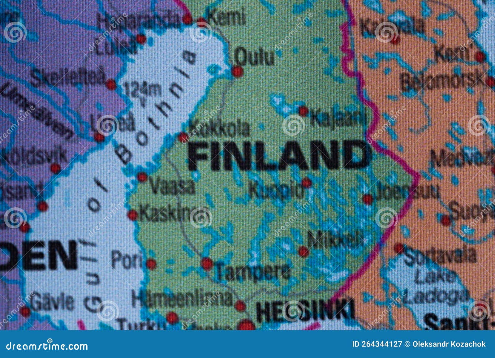 Map View of Finland on a Geographical Globe. Stock Image - Image of ...
