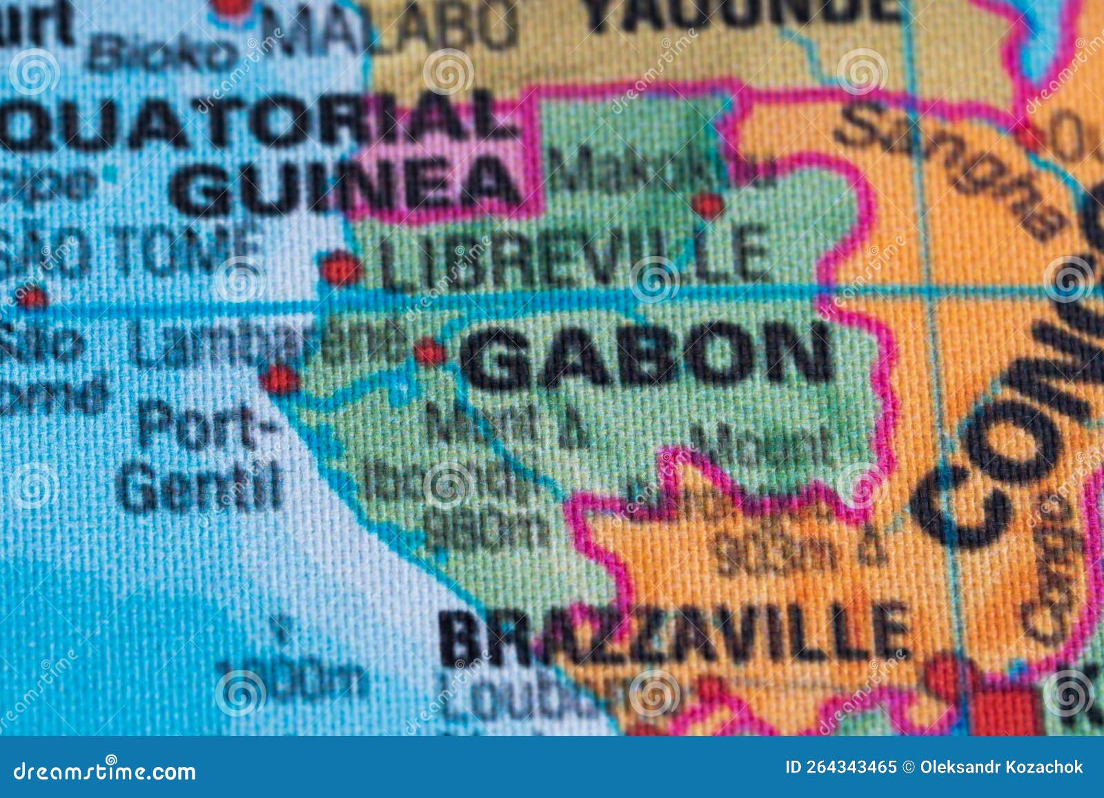 Geographic Map Of Gabon With Capital City Libreville Royalty-Free Stock ...