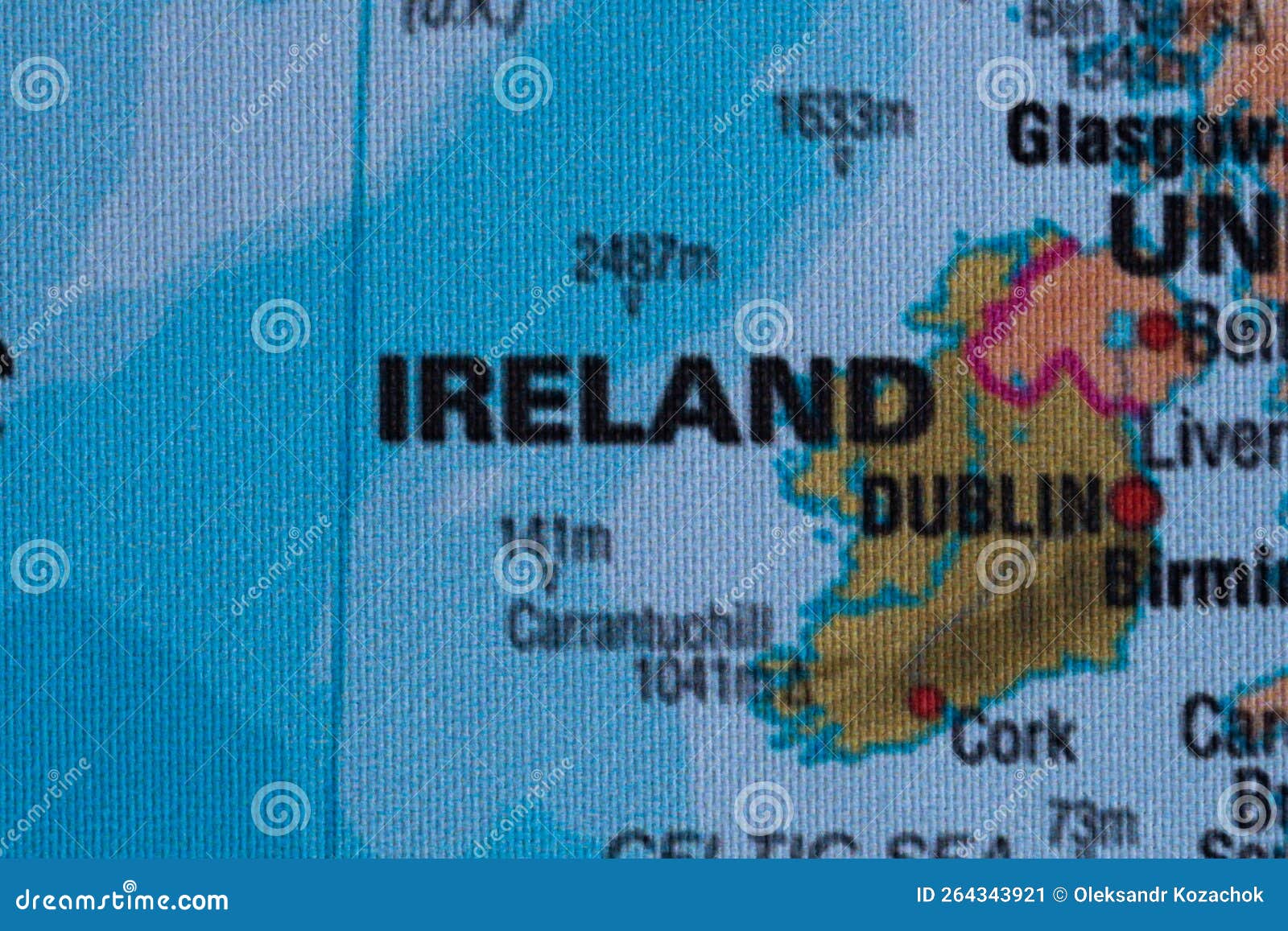 Map View of Ireland on a Geographical Globe. Stock Image - Image of ...