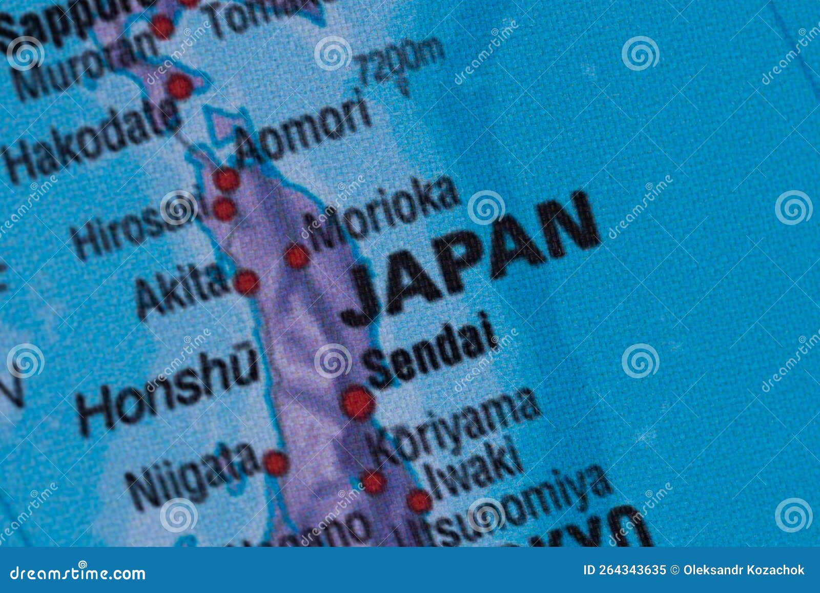 Map View of Japan on a Geographical Globe. Stock Image - Image of ...