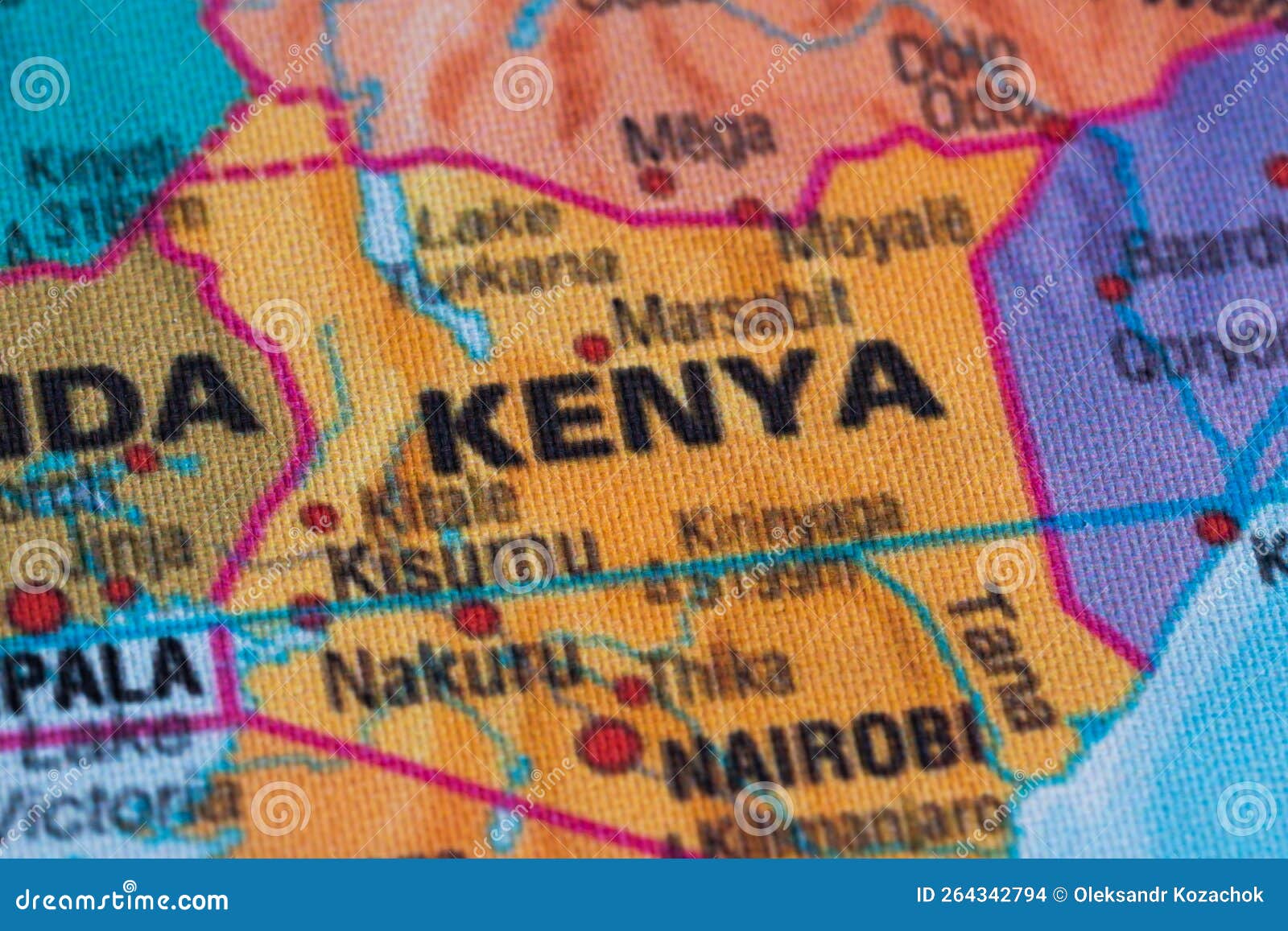 Map View of Kenya on a Geographical Globe. Stock Photo - Image of kenya ...
