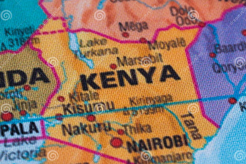 Map View of Kenya on a Geographical Globe. Stock Photo - Image of kenya ...