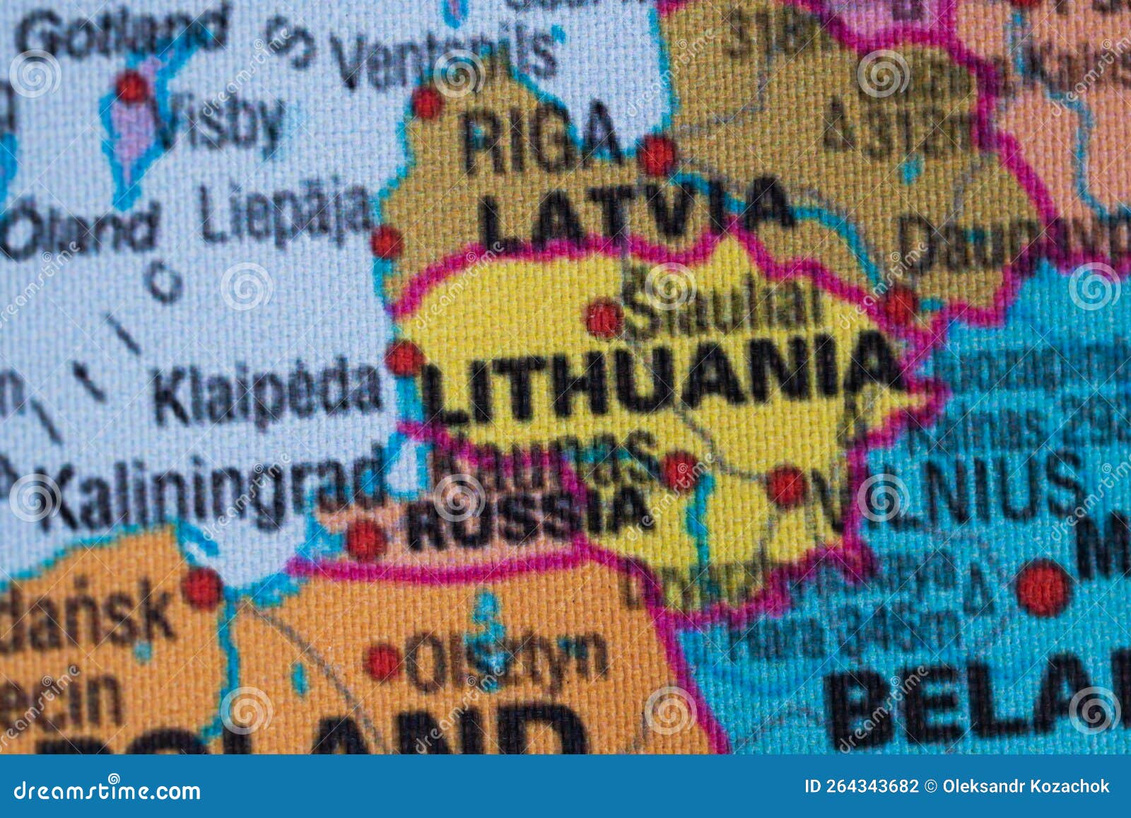 Map View of Lithuania on a Geographical Globe. Stock Photo - Image of ...