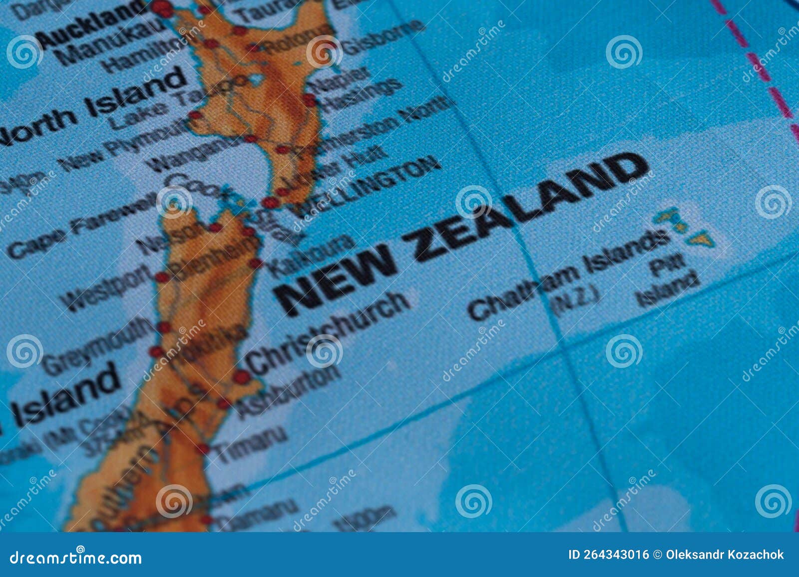 Map View of New Zealand on a Geographical Globe. Stock Photo - Image of ...