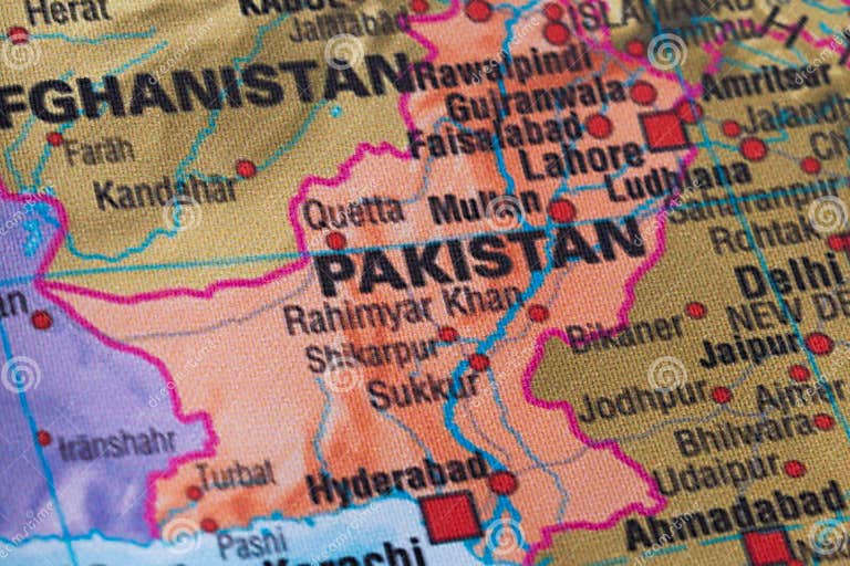 Map View of Pakistan on a Geographical Globe. Stock Photo - Image of ...