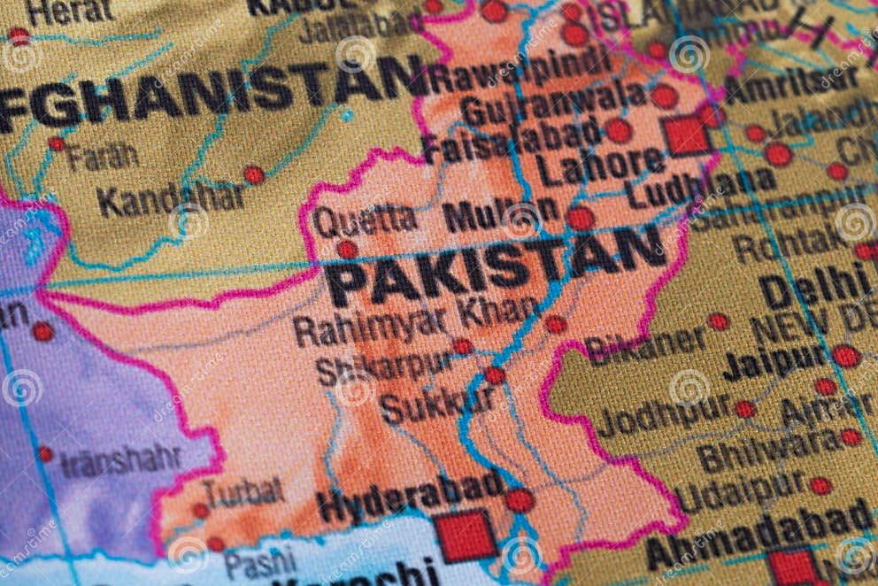 Map View of Pakistan on a Geographical Globe. Stock Photo - Image of ...